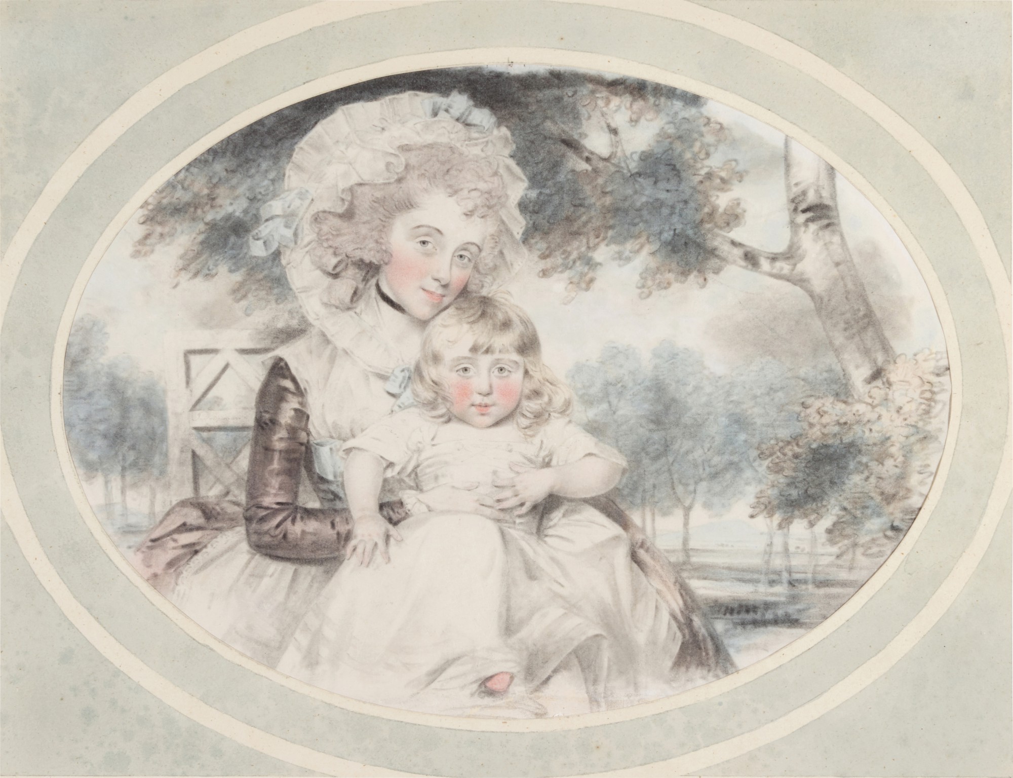 A portrait of Lady Hester Lushington (1750-1830) and her son Stephen ...