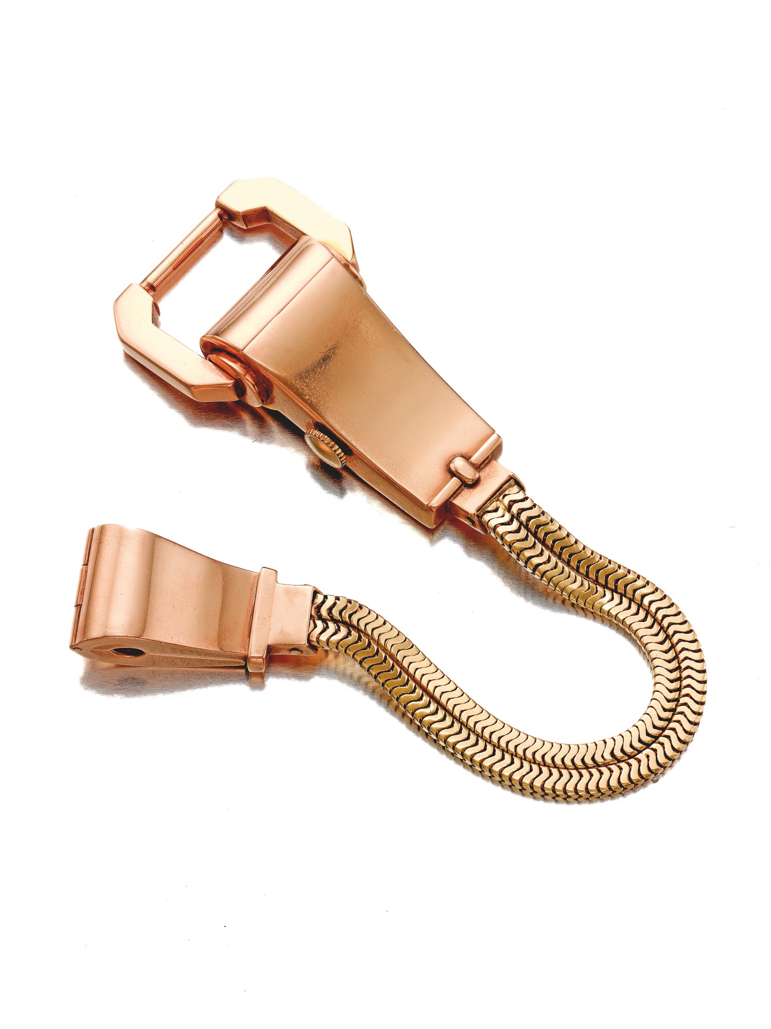 PATEK PHILIPPE | A PINK AND YELLOW GOLD LOCK BRACELET WATCH WITH ...