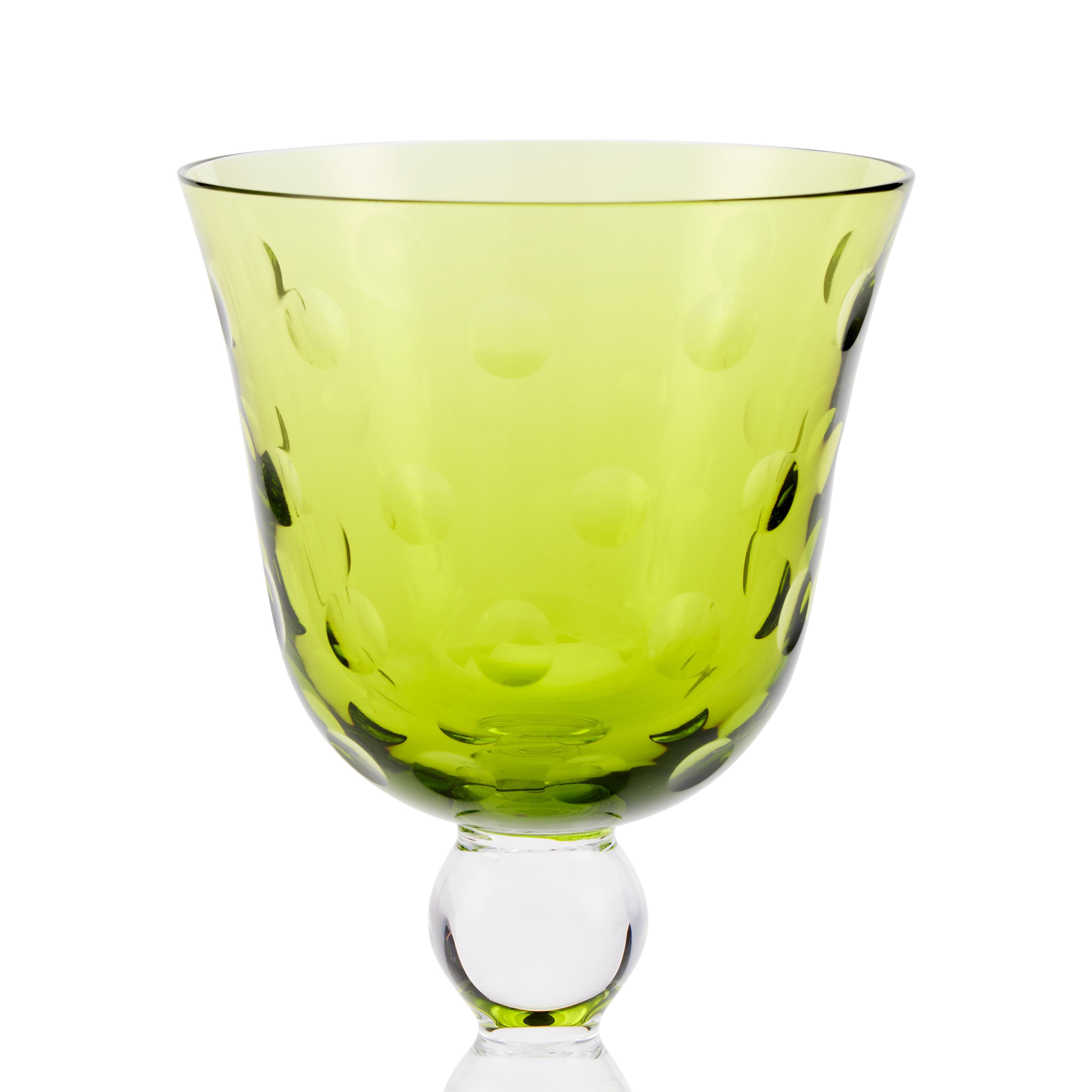 Chartreuse Glass Bubbles Continental Stem Water Goblet | Handbags ...