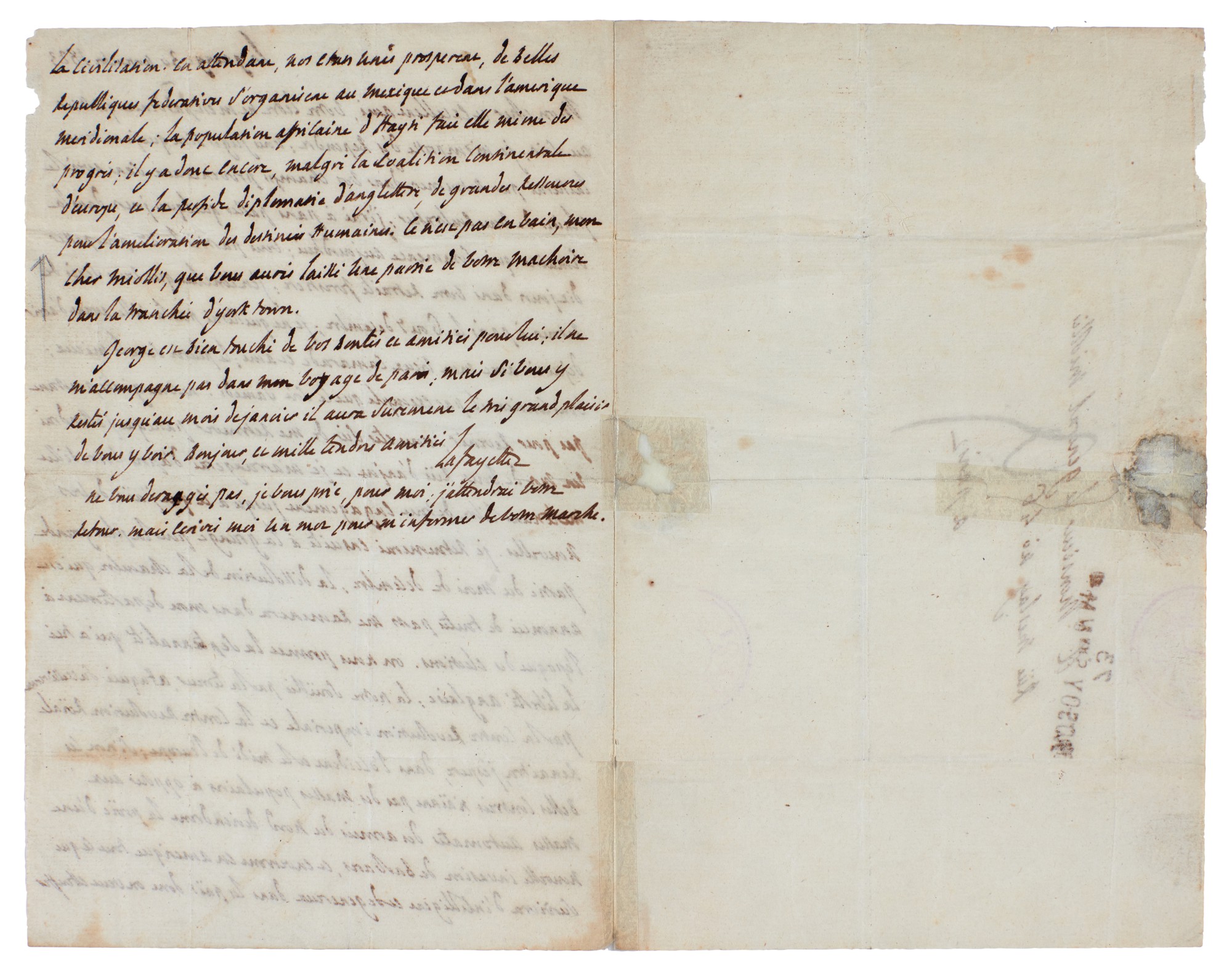 Marquis De Lafayette | Autograph letter signed, to General Moillis, on ...