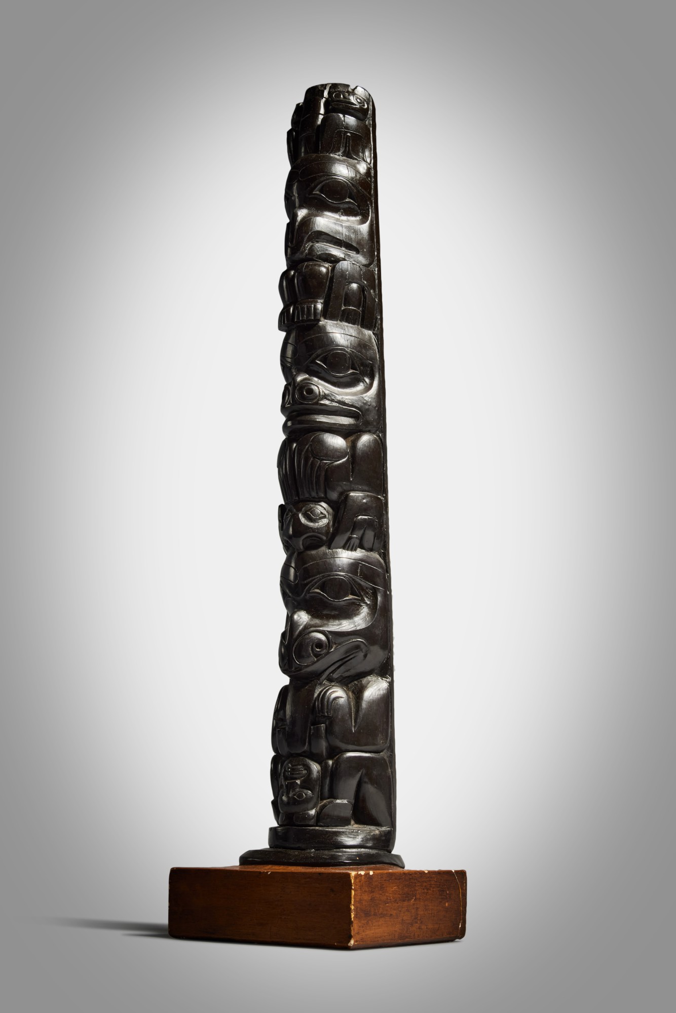 Haida Argillite Model Totem Pole, Haida Gwaii, British Columbia | Art ...