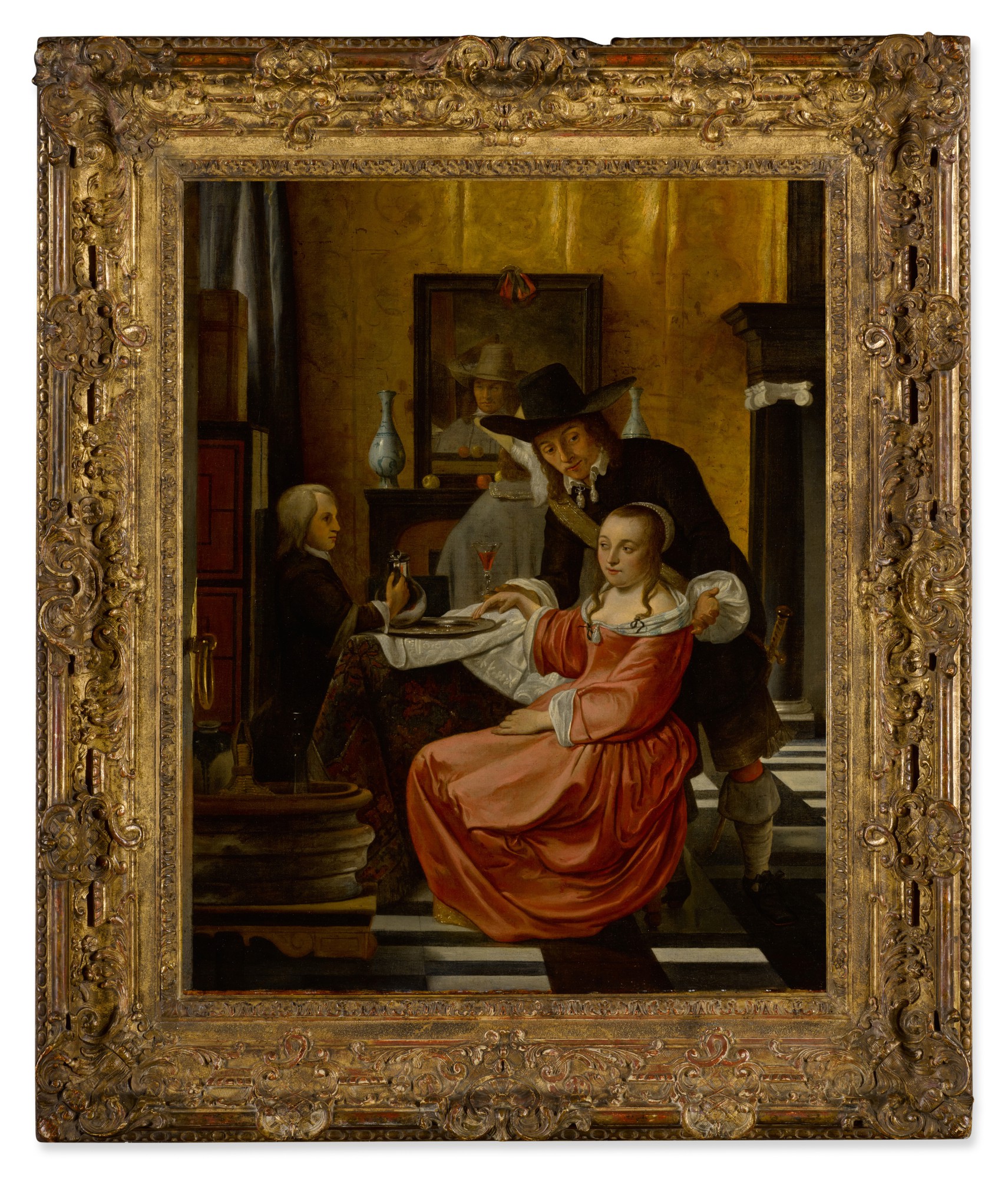 Interior with a gentleman offering a lady a glass of wine | Master ...