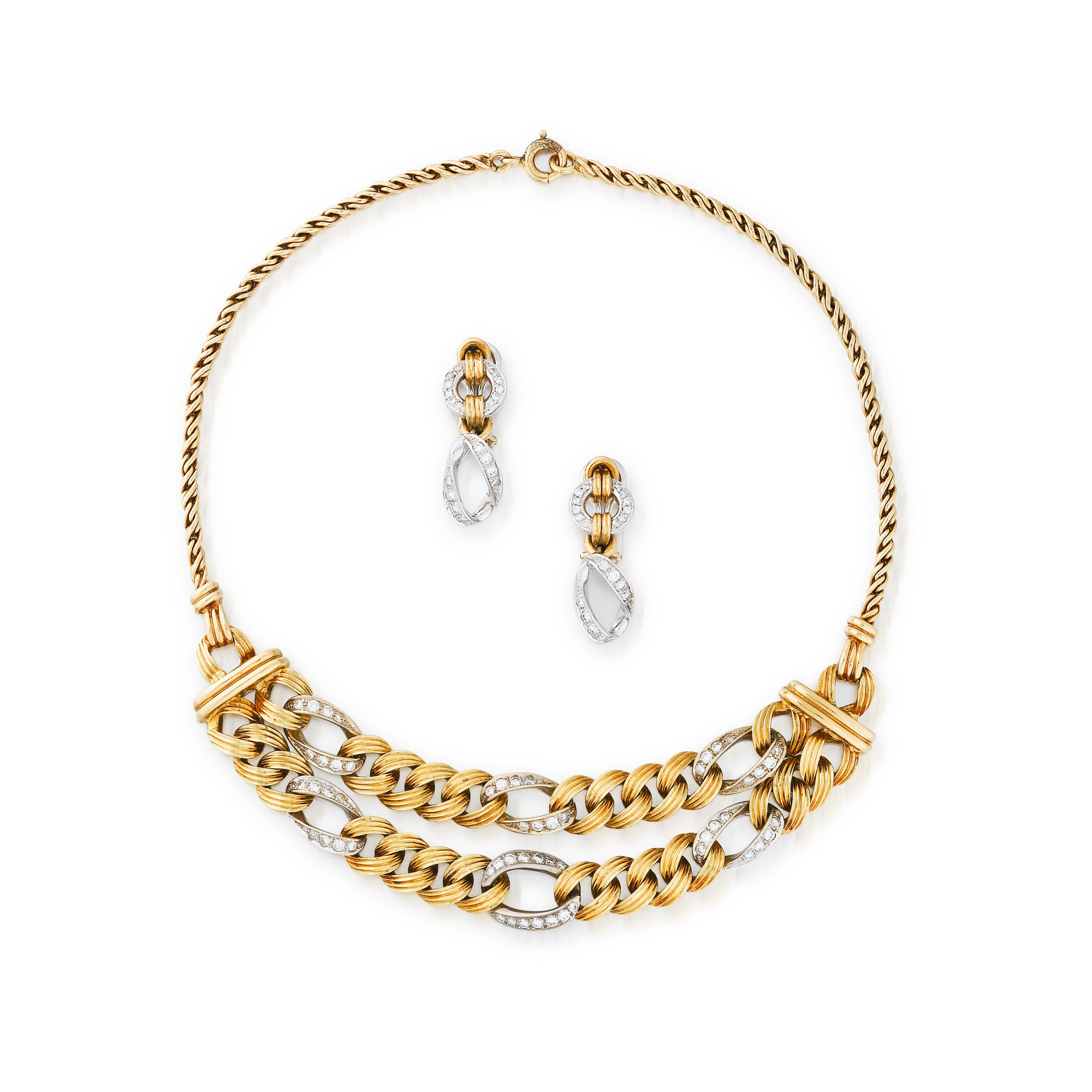 Chaumet | Demi-parure or et diamants | Gold and diamond demi-parure ...