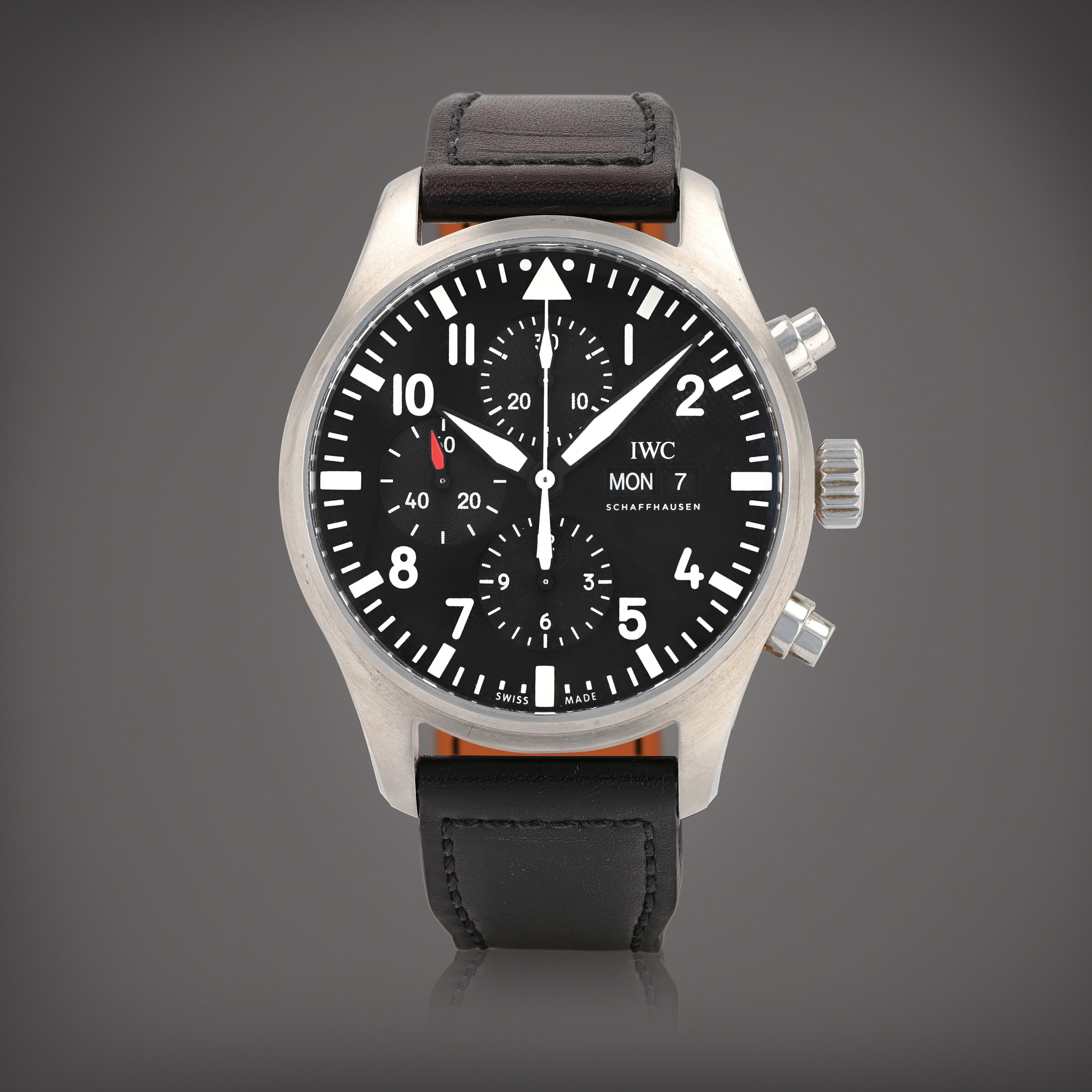 Pilot Chronograph, reference IW377709 Montre bracelet en acier avec ...
