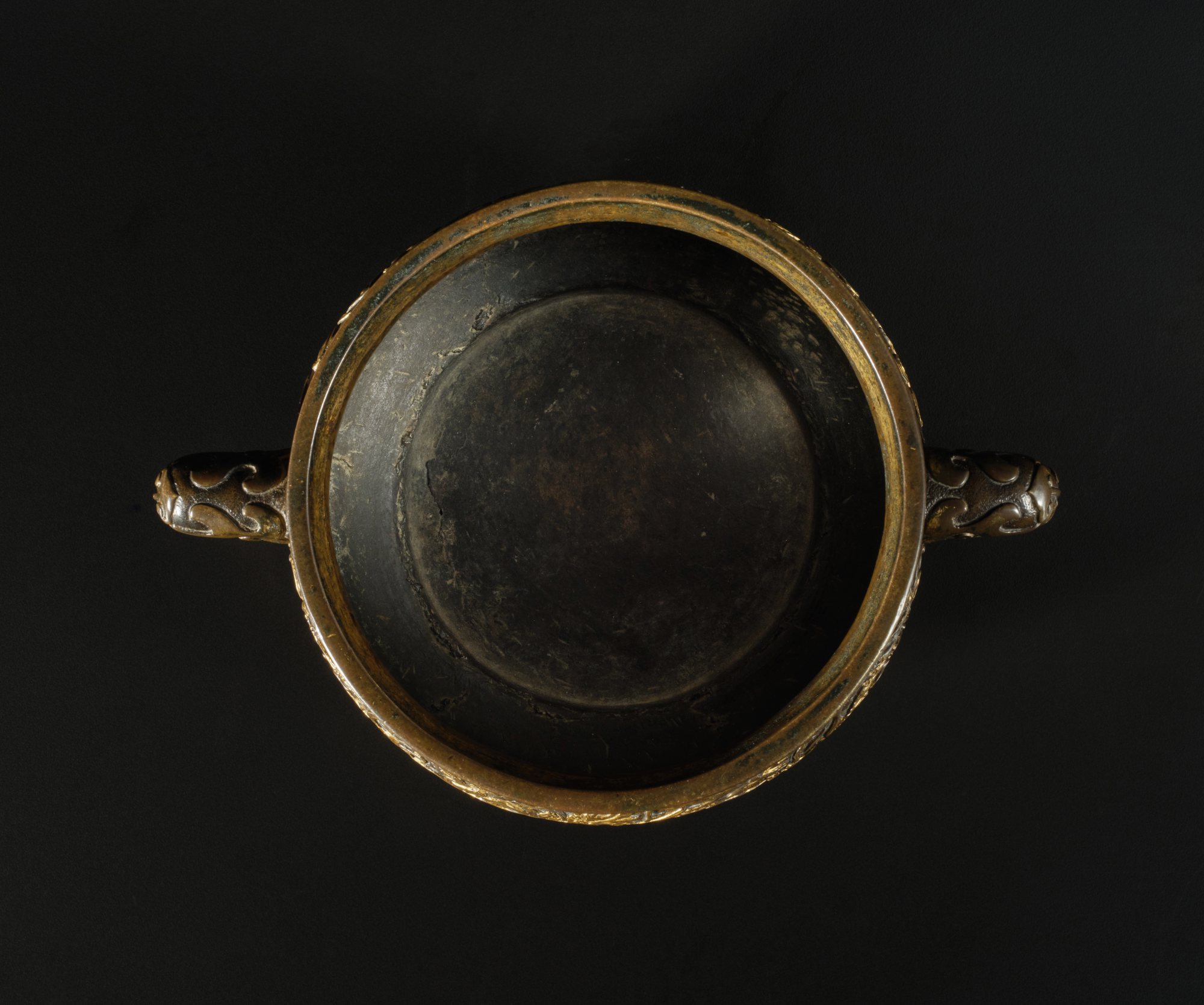 A parcel-gilt bronze 'mythical beast' censer, Signed Hu Wenming, Ming ...