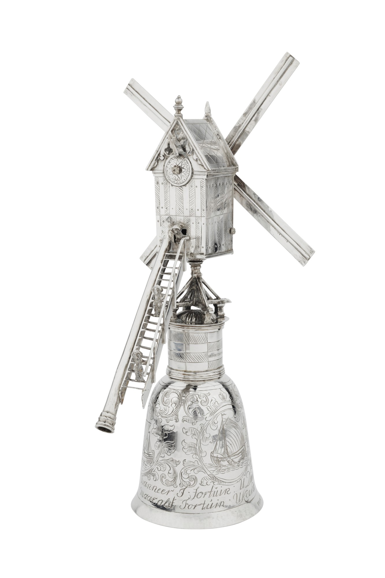 A Dutch silver windmill cup, unknown maker's mark, Zierikzee, 1724-1732 ...