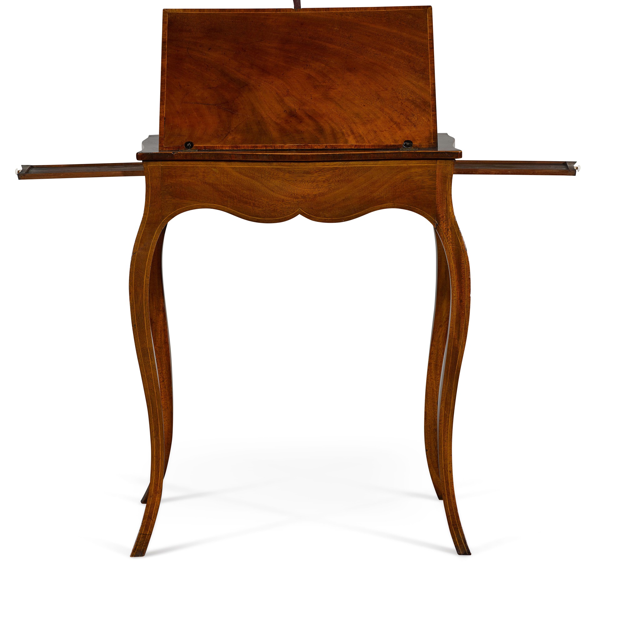 A George III mahogany and rosewood crossbanded writing table, circa ...