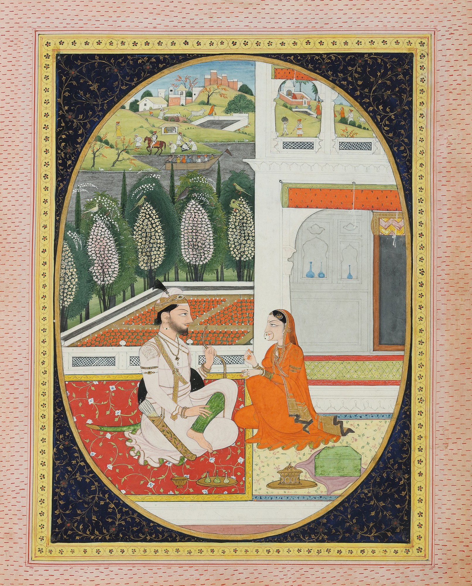 A Set of 12 Illustrations Depicting the Changing Seasons "Baramasa ...