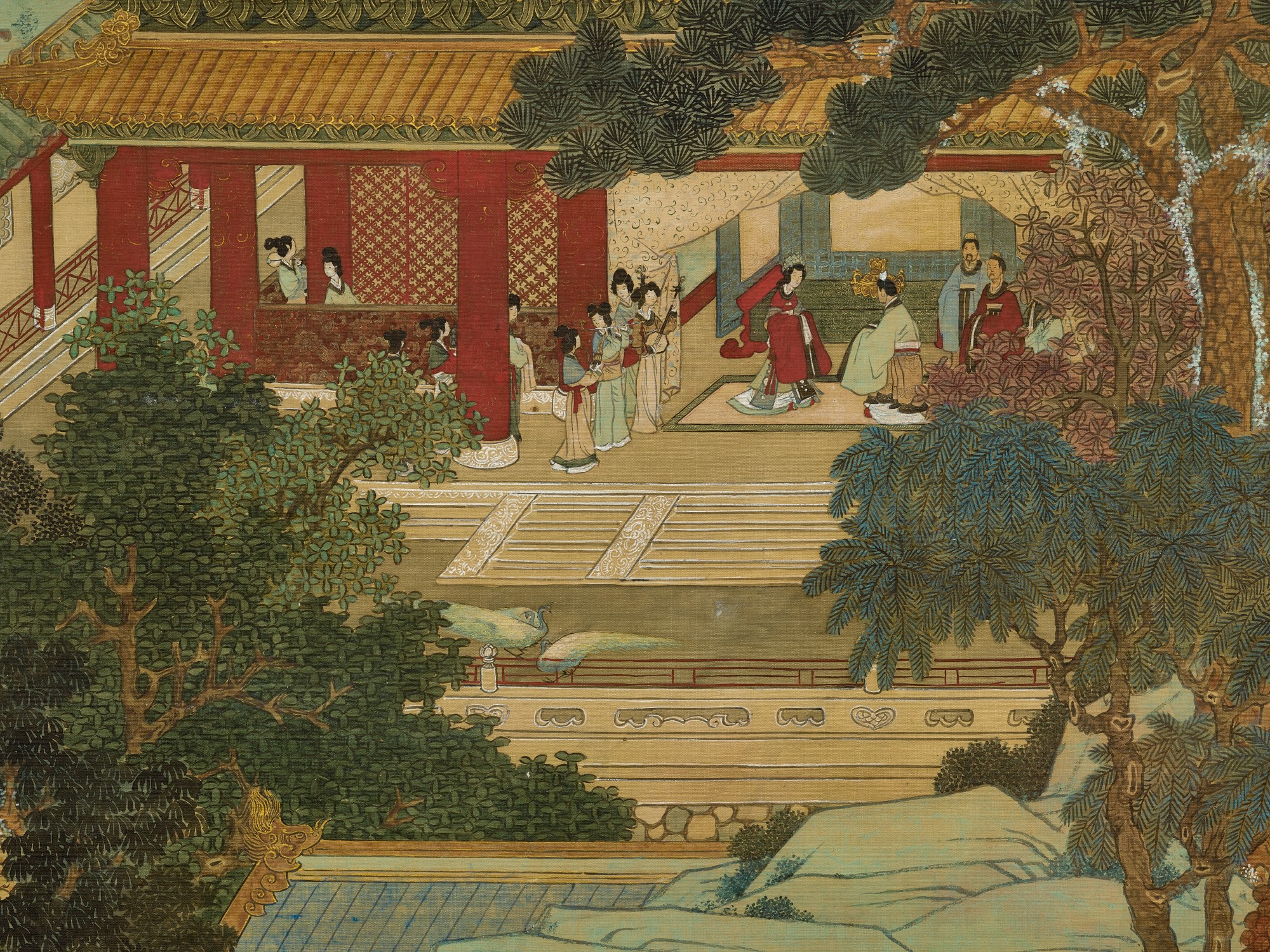 Ren Xiong 任熊 | Auspicious Birds Visiting the Garden 有鳳來儀 | Fine Chinese ...