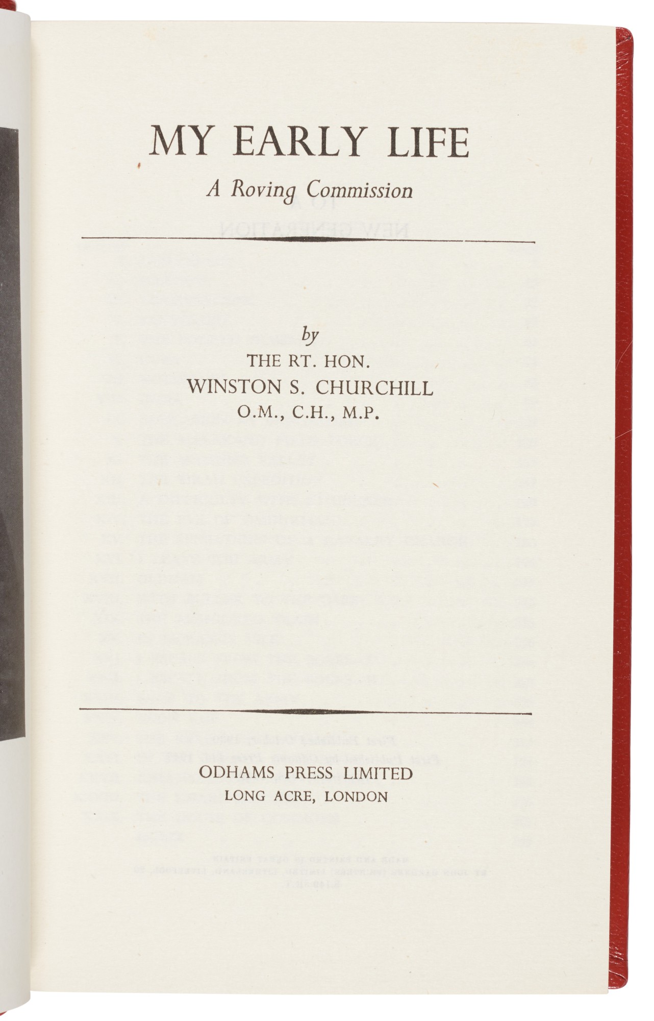 Winston Churchill | My Early Life, 1949 Odhams Press reprint, red ...