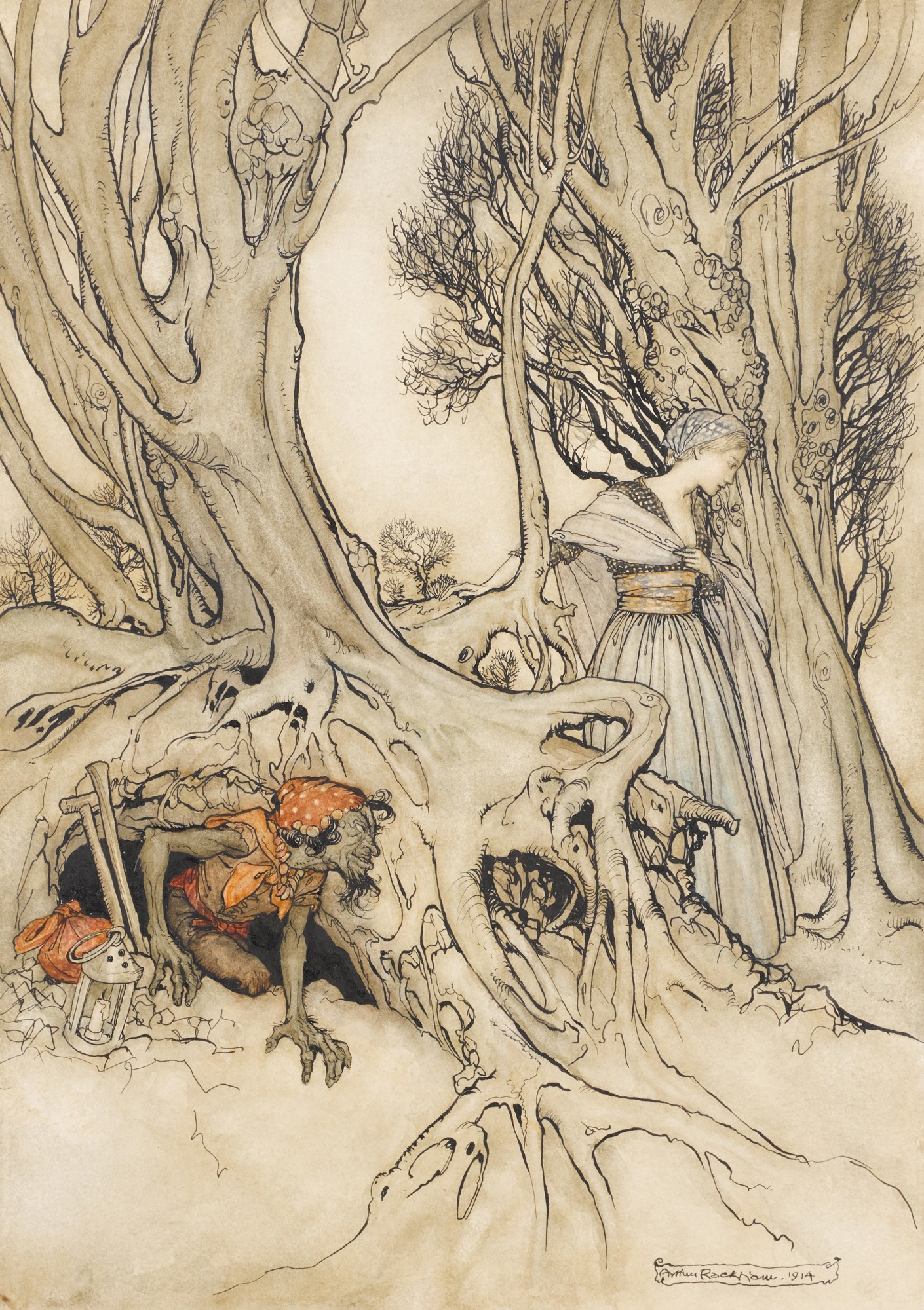 Arthur Rackham | Original illustration for Comus (No goblin or swart ...