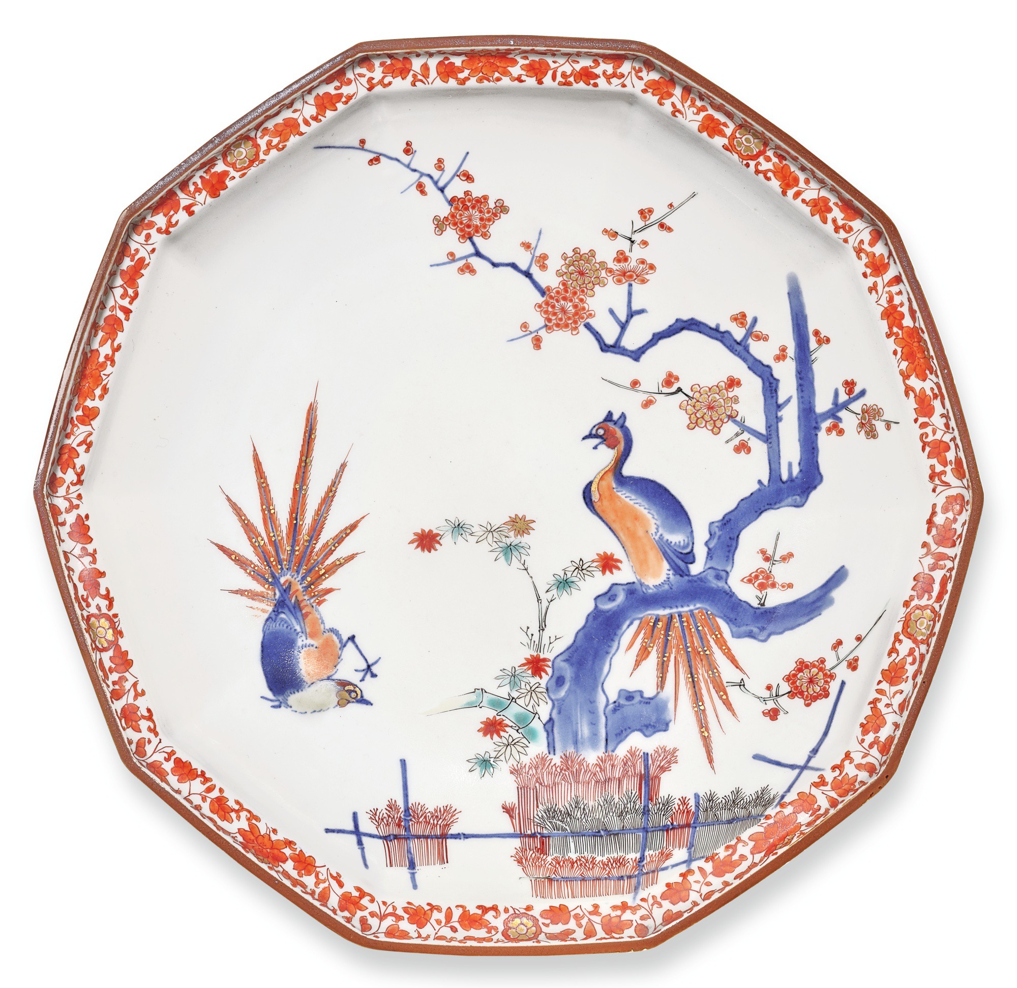 A PAIR OF KAKIEMON DISHES, FUKU MARKS, EDO PERIOD, LATE 17TH CENTURY ...