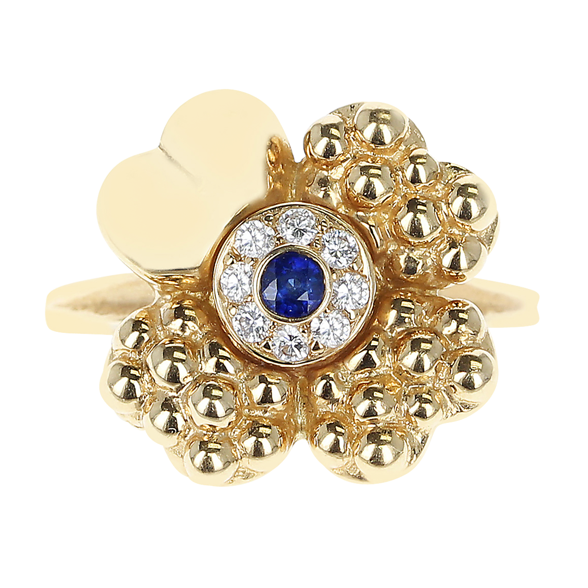 Fred Of Paris Gold, Sapphire And Diamond Clover Ring Available For ...