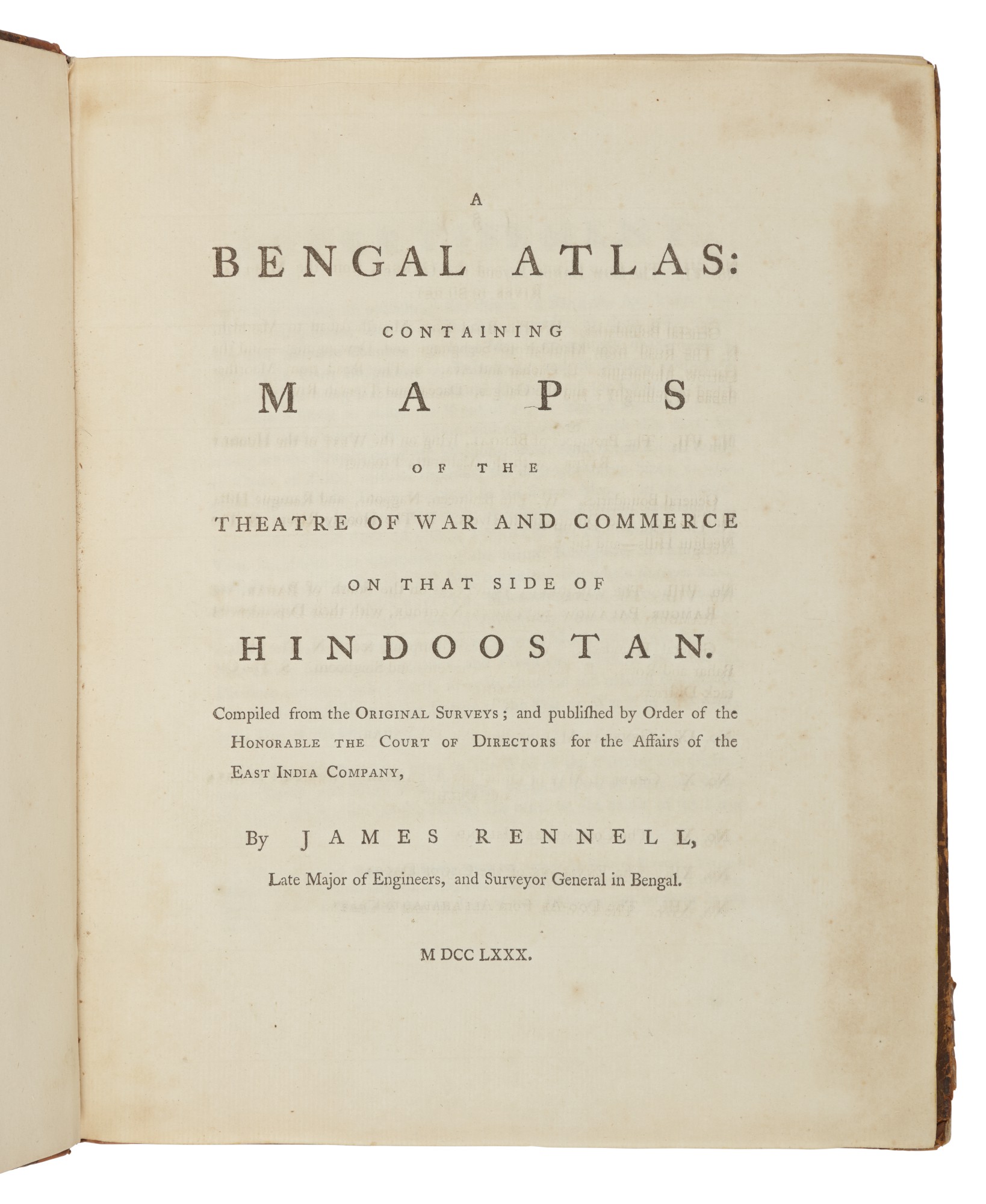 Rennell, James | The rare first edition of A Bengal Atlas | Fine Books ...