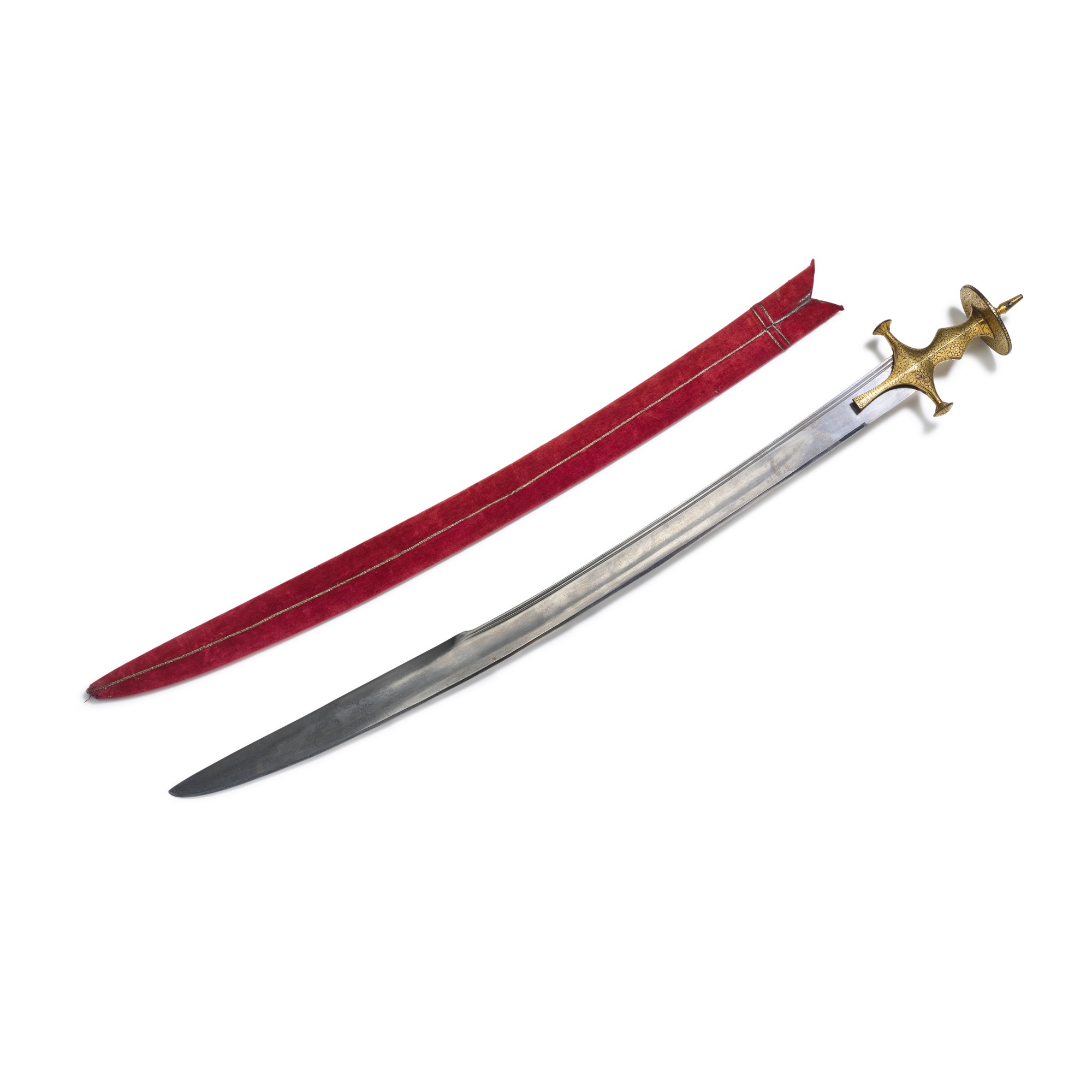 A sword (talwar) with watered steel blade and koftgari hilt, with ...