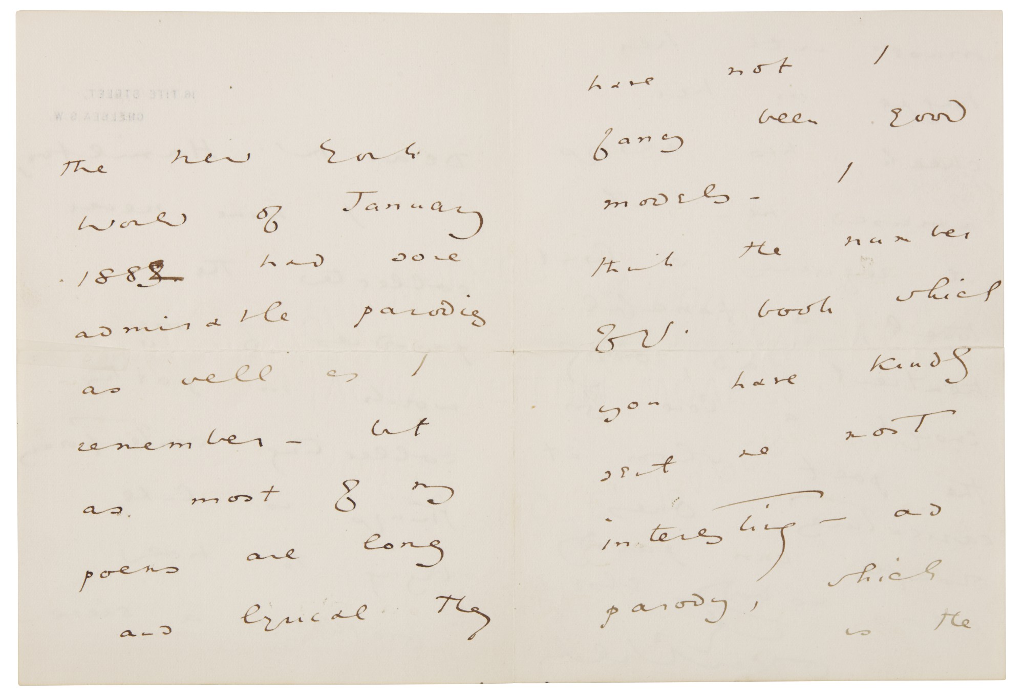 Wilde, autograph letter signed, to Walter Hamilton, [1889] | English ...
