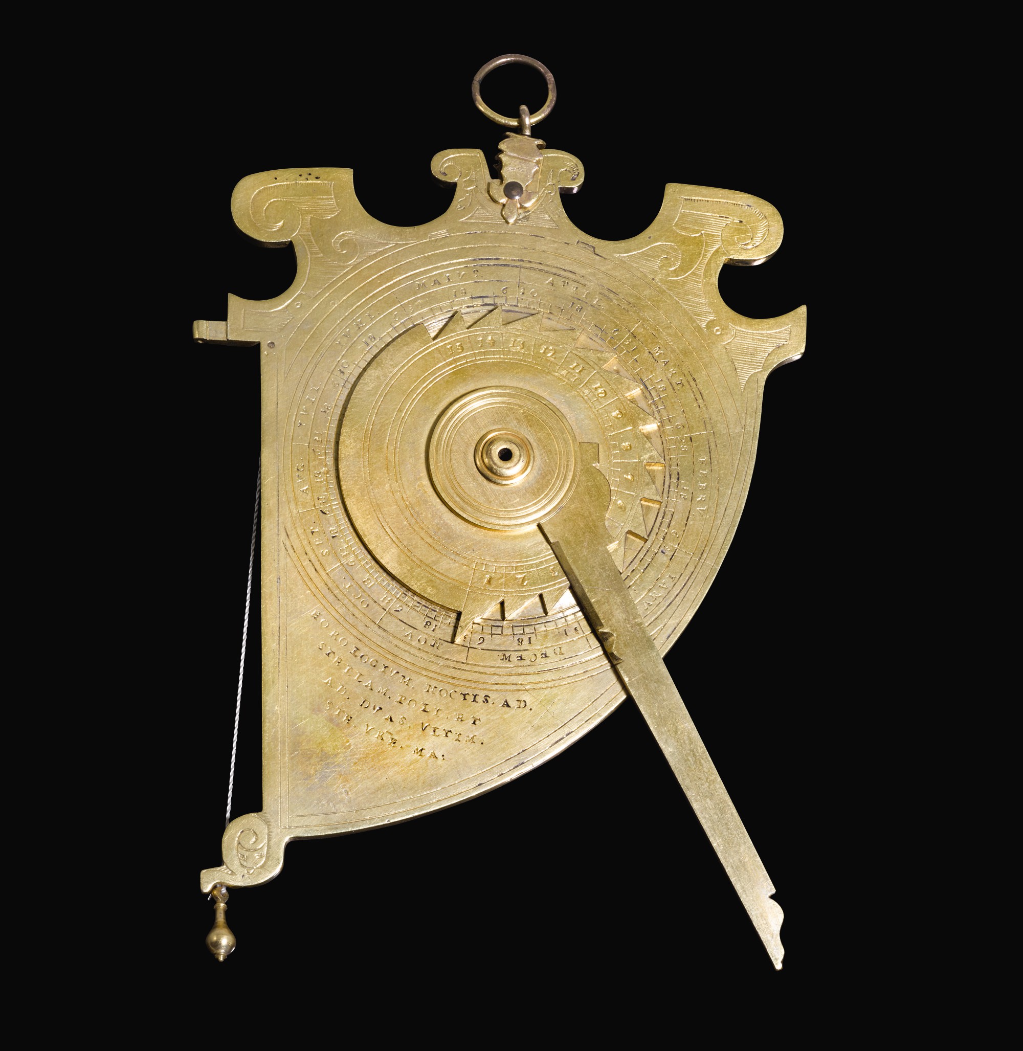 A GILT-BRASS COMBINED NOCTURNAL AND HORARY QUADRANT, UNSIGNED ...