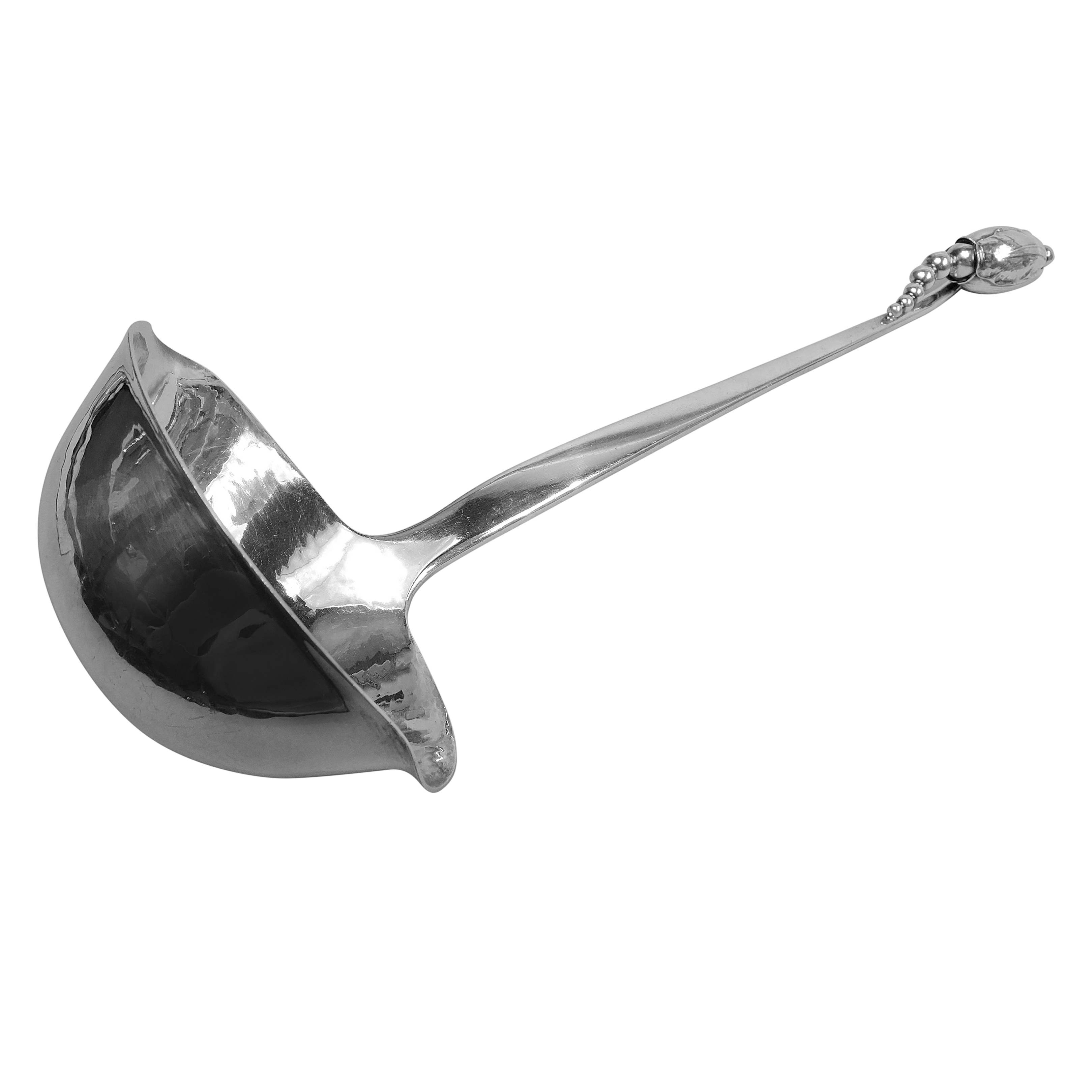 Georg Jensen Vintage Danish Modern Hammered Silver Blossom Soup Ladle ...