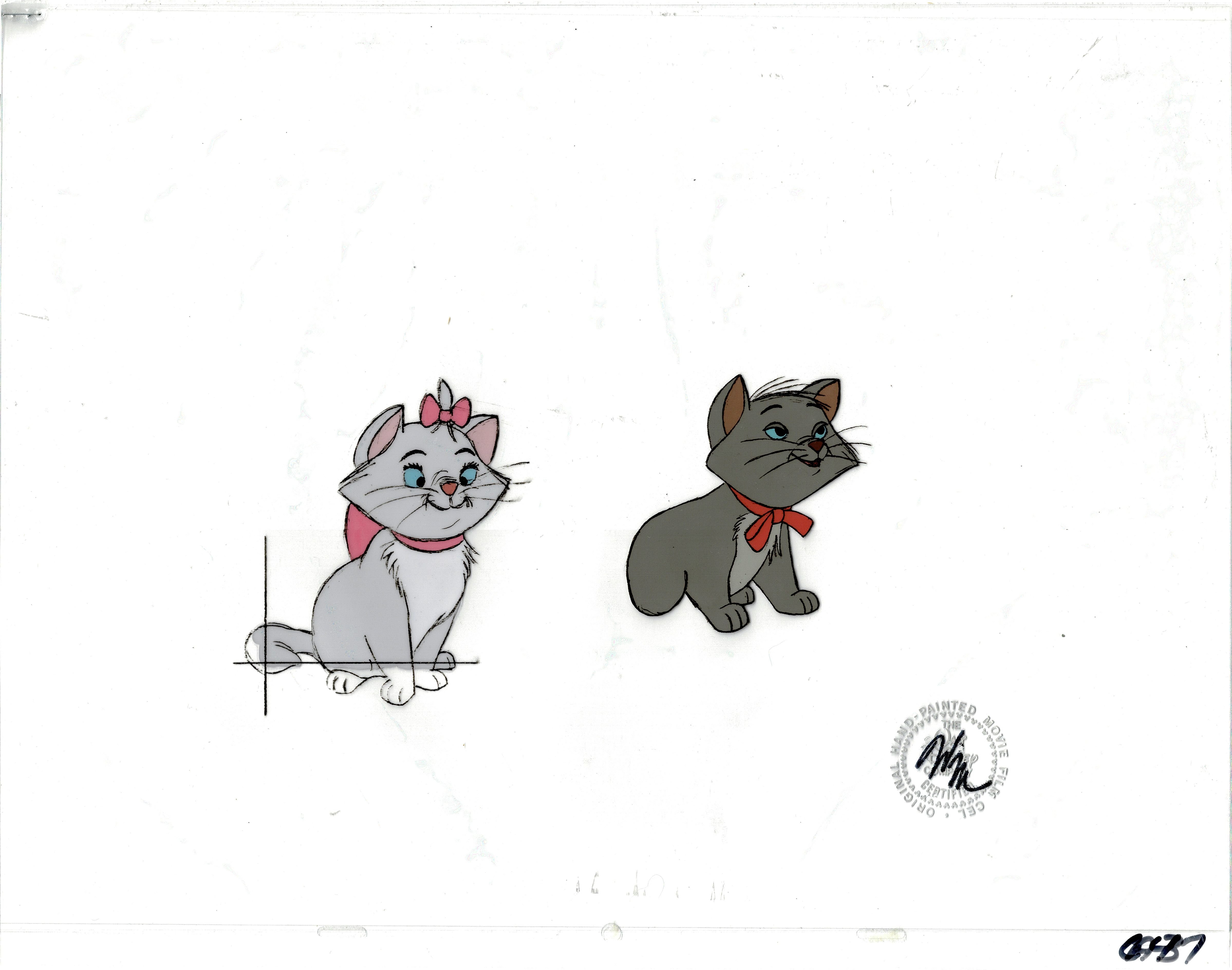 Walt Disney Studios Vintage The Aristocats Production Animation Cels ...