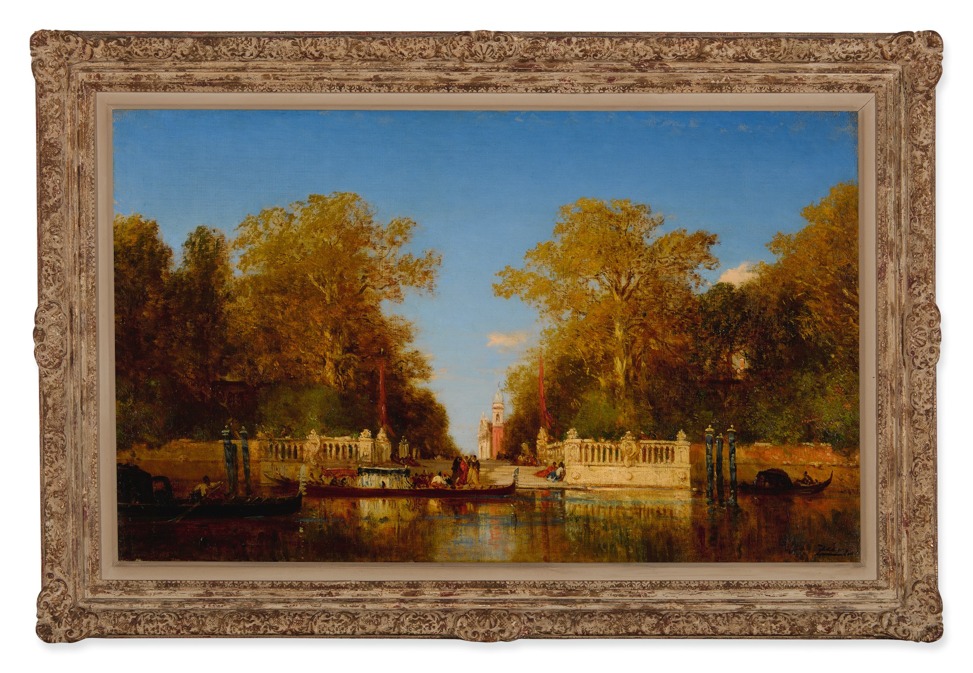 FÉLIX ZIEM | GONDOLES DEVANT LE JARDIN FRANÇAIS | 19th Century European ...