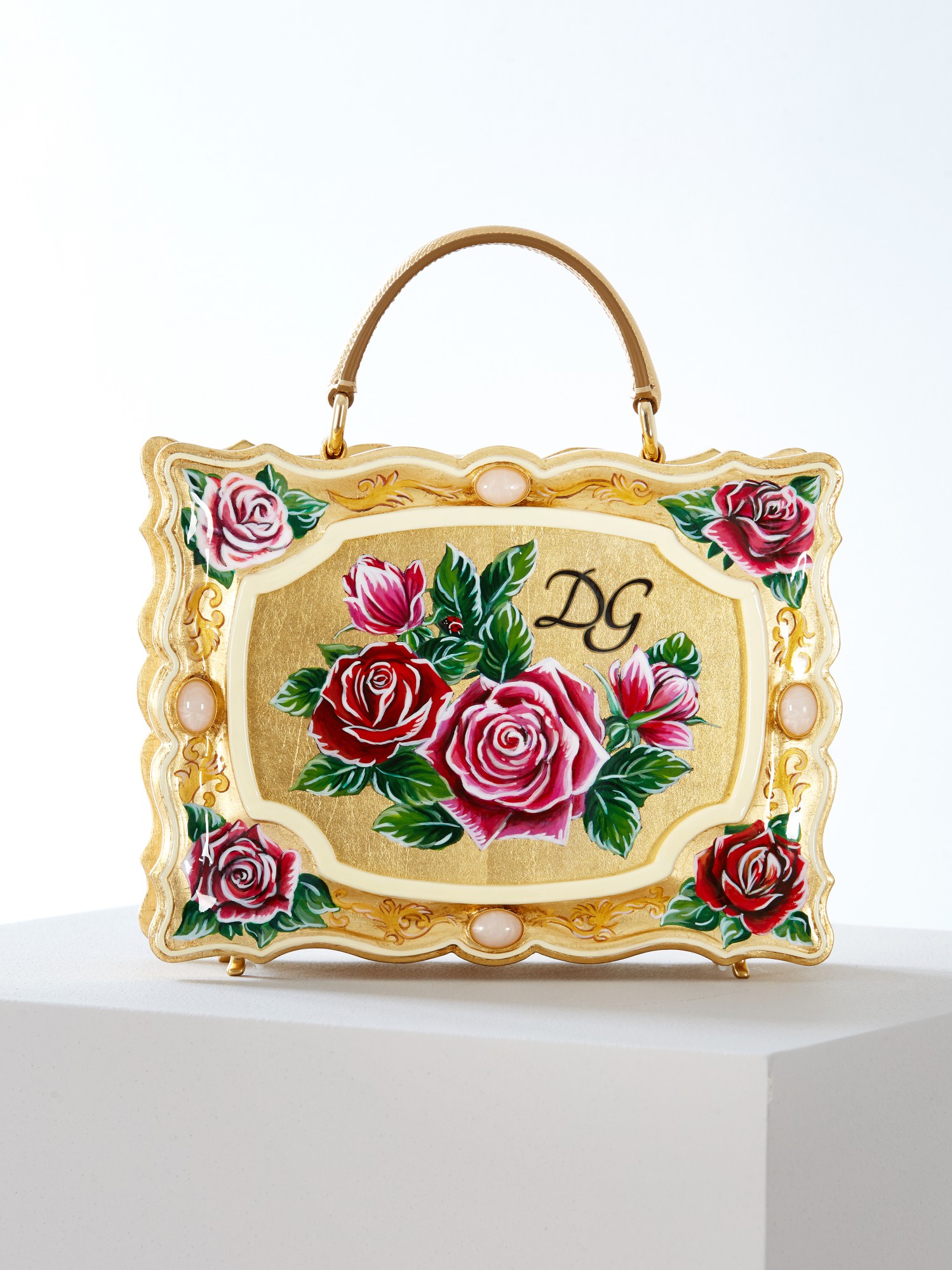 Enamel Flower Embellished Limited Edition Box Bag in Golden Hand ...