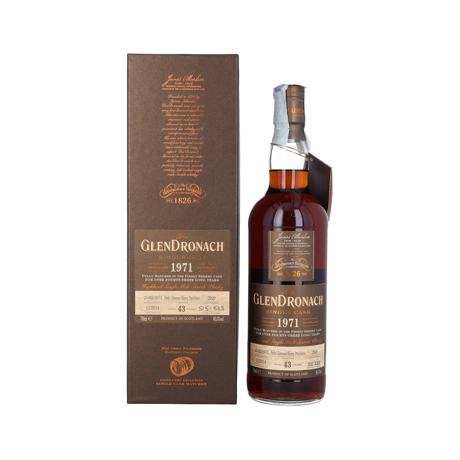 The Glendronach Single Cask 43 Year Old 48.6 abv 1971 (1 BT70) | Whisky ...