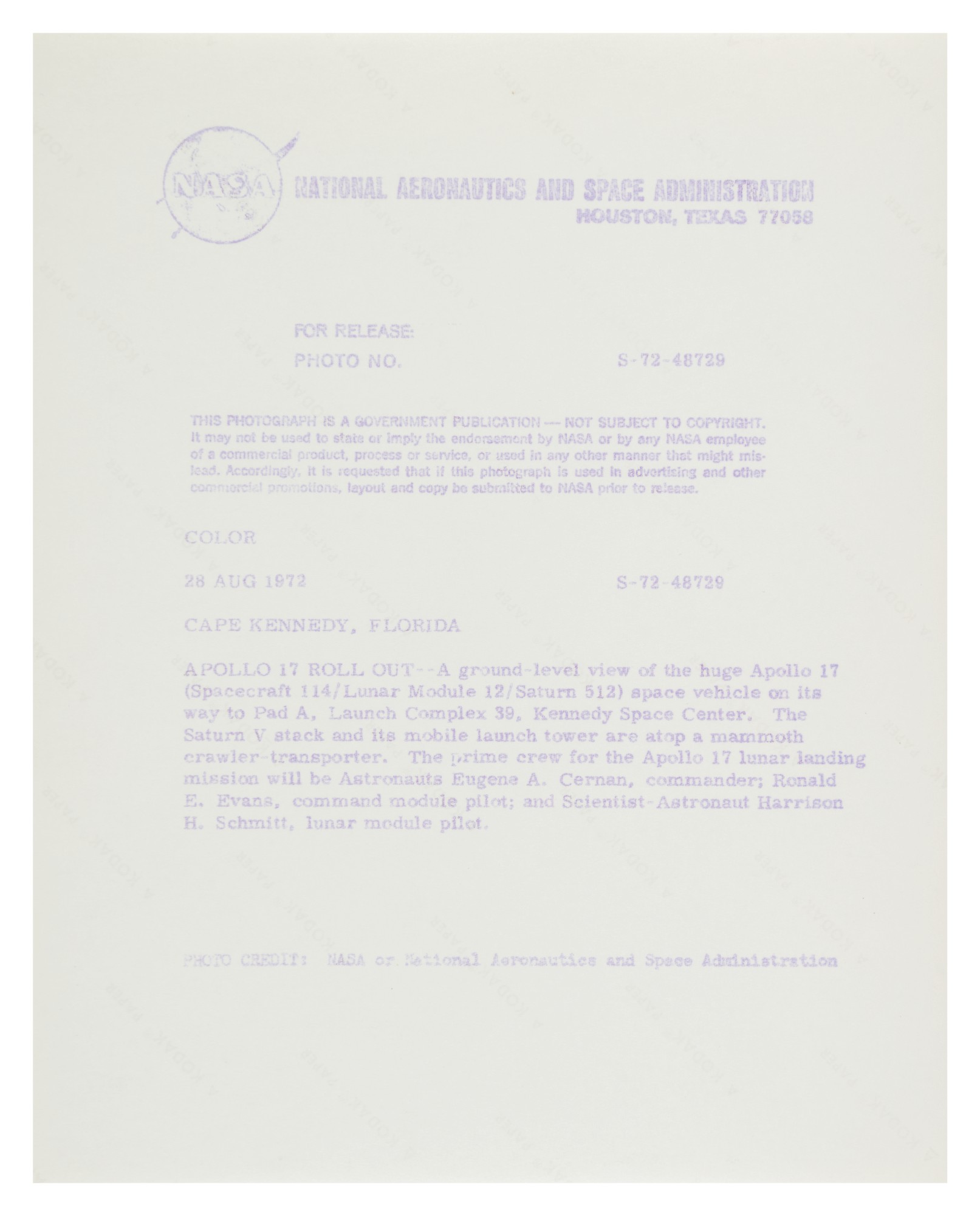 Nasa Houston Letter