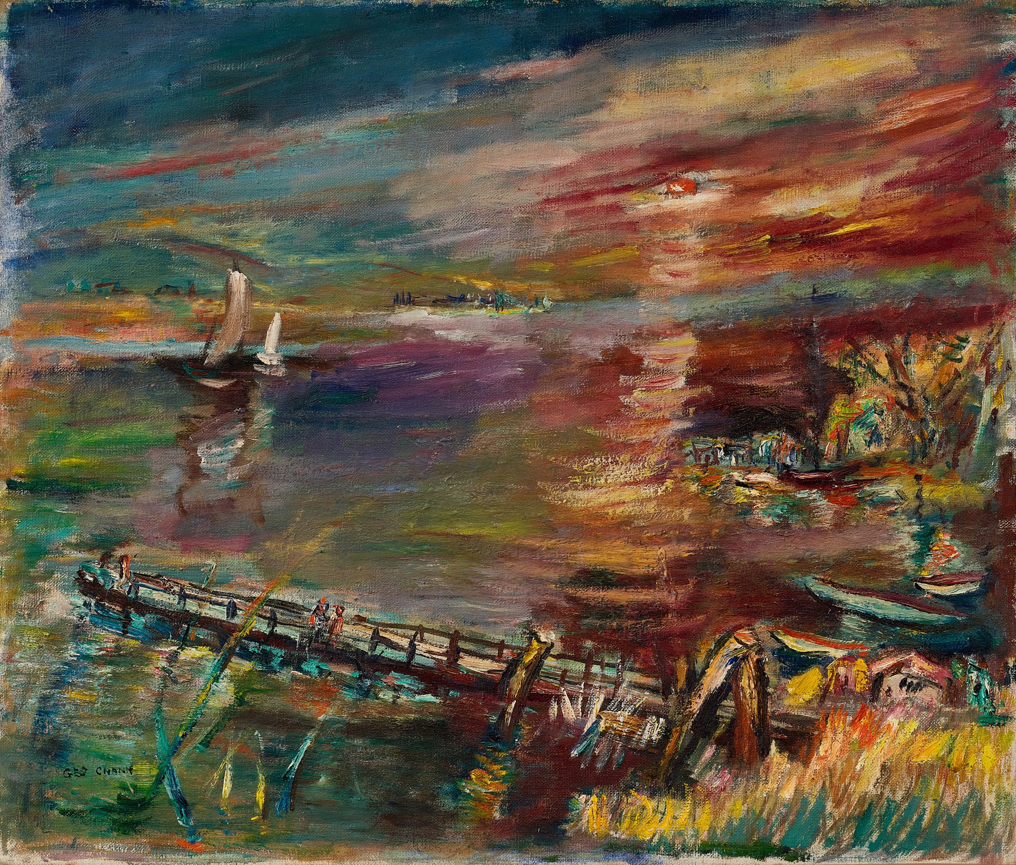 George Chann 陳蔭羆 | Riverfront sunset 河畔日落 | Modern Art Online | 2022 ...