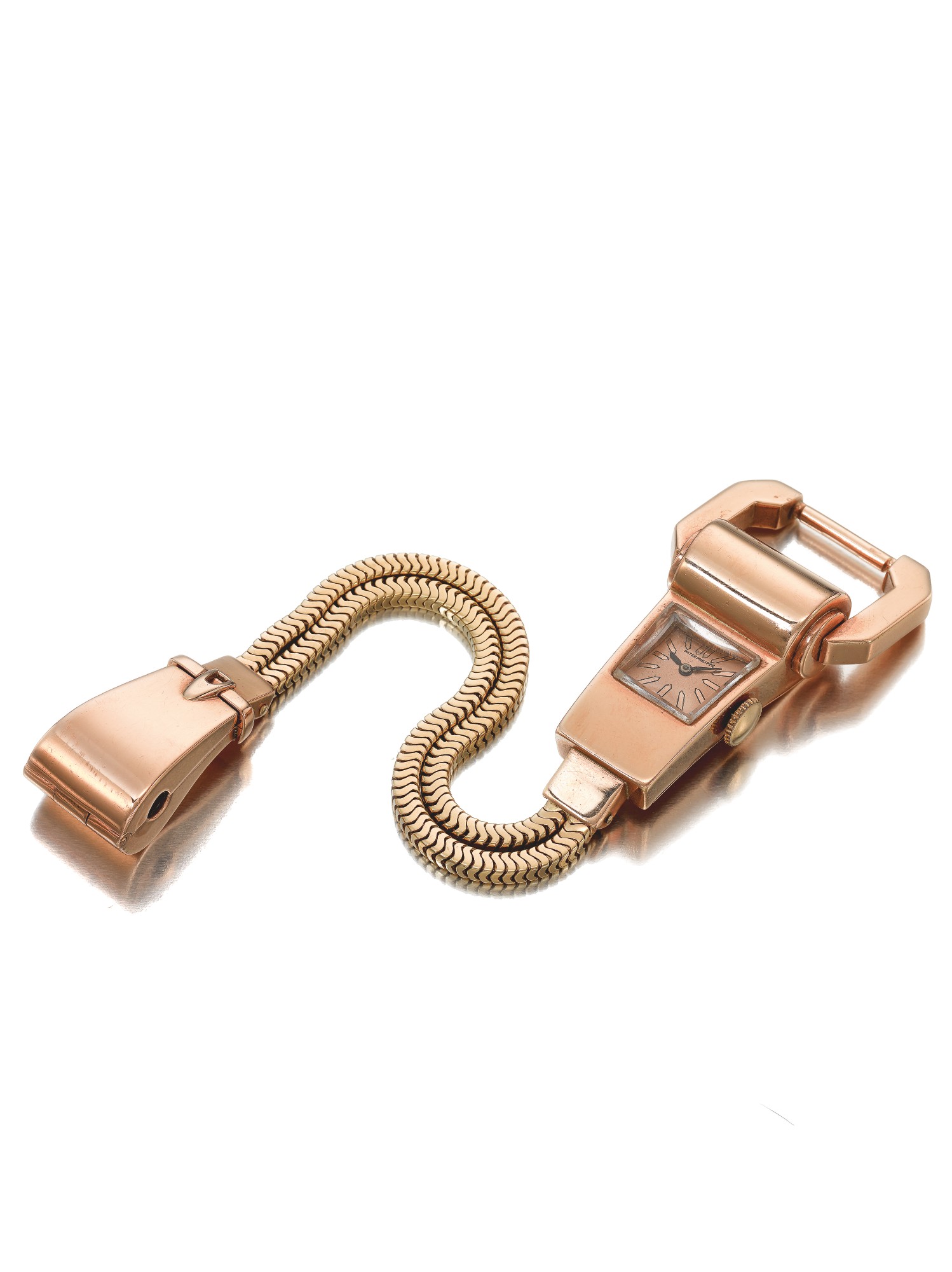 PATEK PHILIPPE | A PINK AND YELLOW GOLD LOCK BRACELET WATCH WITH ...