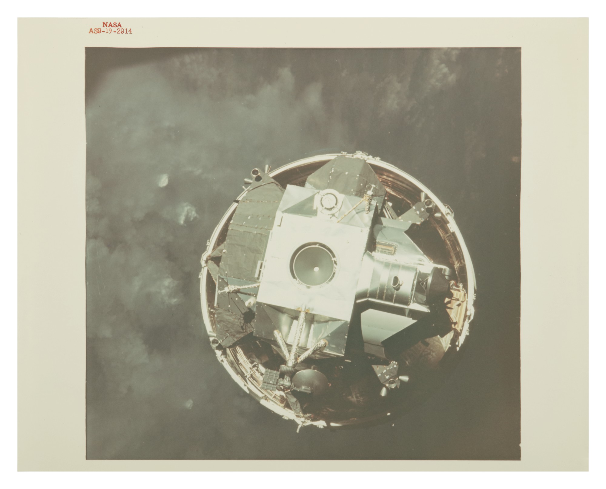 [APOLLO 9] LUNAR MODULE "SPIDER" AFTER SEPARATION. VINTAGE NASA "RED ...