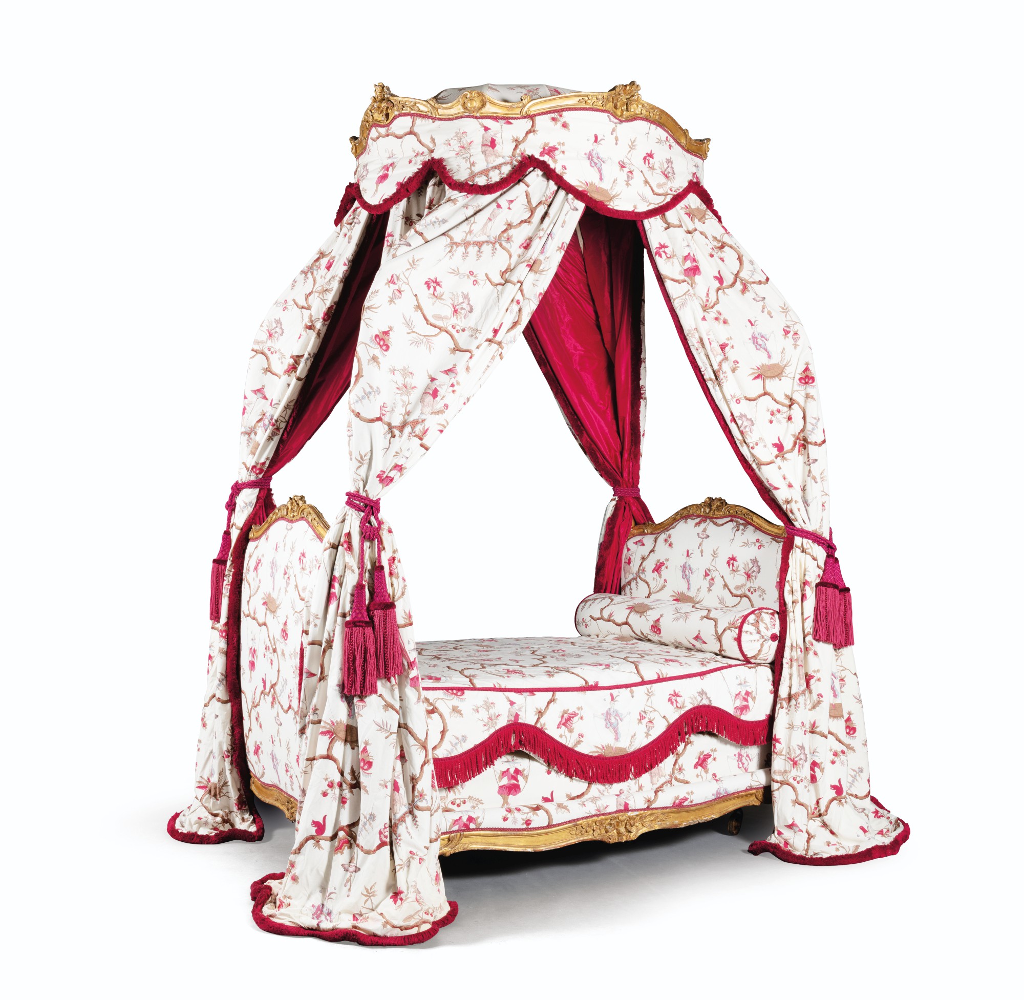 A Louis XV gilt-wood lit à la polonaise, stamped P. REMY, circa 1750 ...