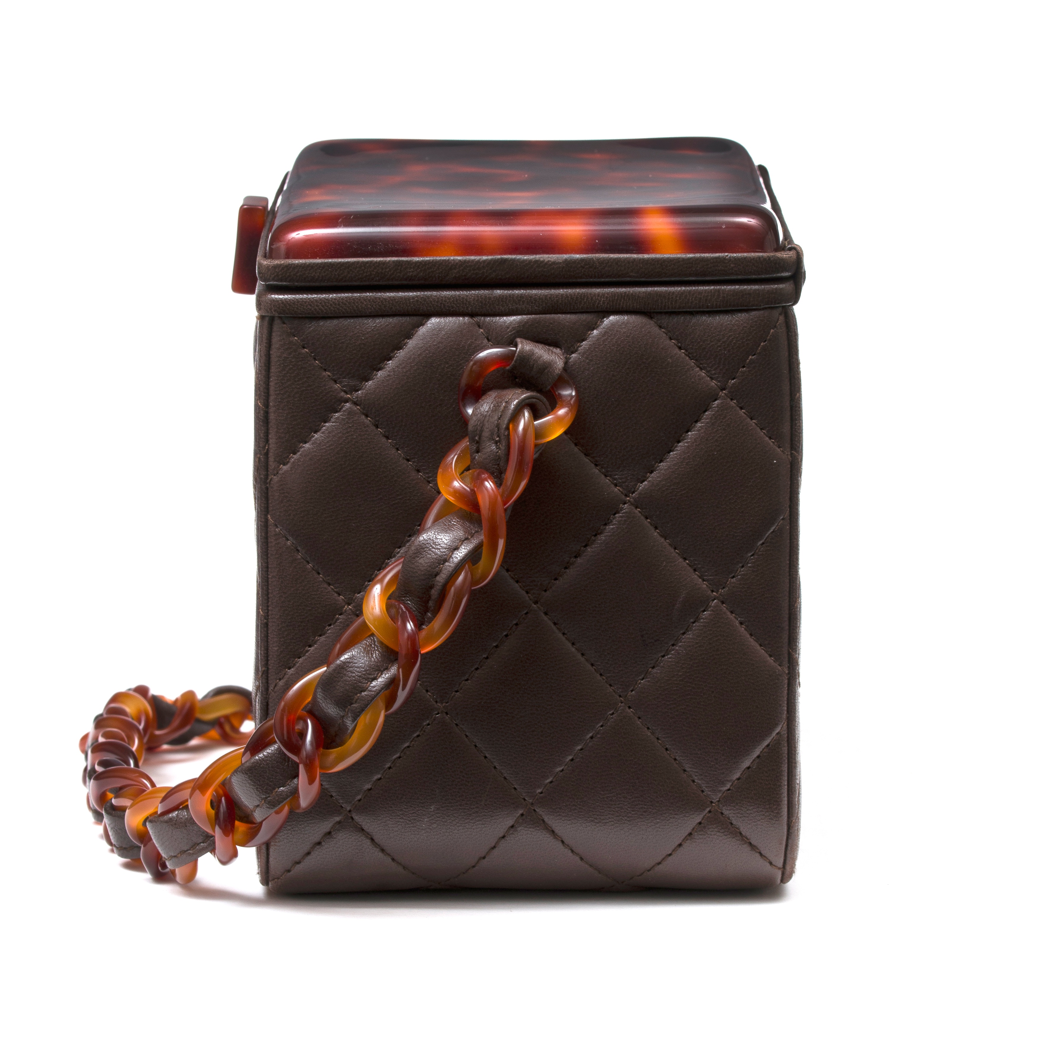 Brown Lambskin and Tortoise Quilted Box Bag, 1996-1997 | Handbags ...
