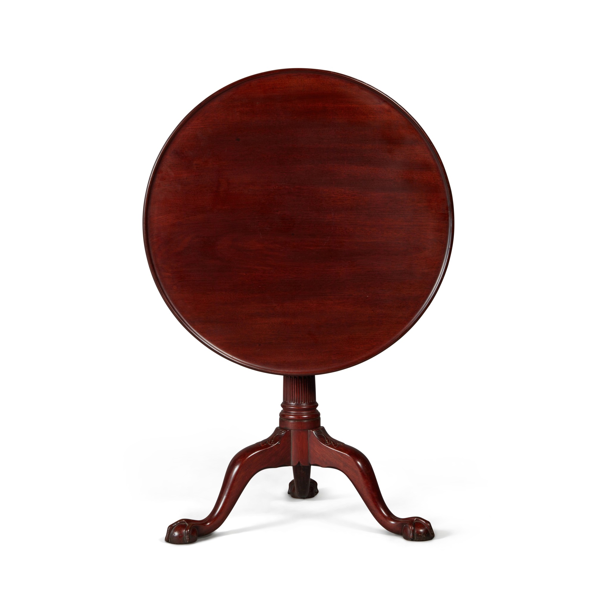 Fine and Rare Chippendale Carved Mahogany Tilt-Top Dish-Top Tea Table ...