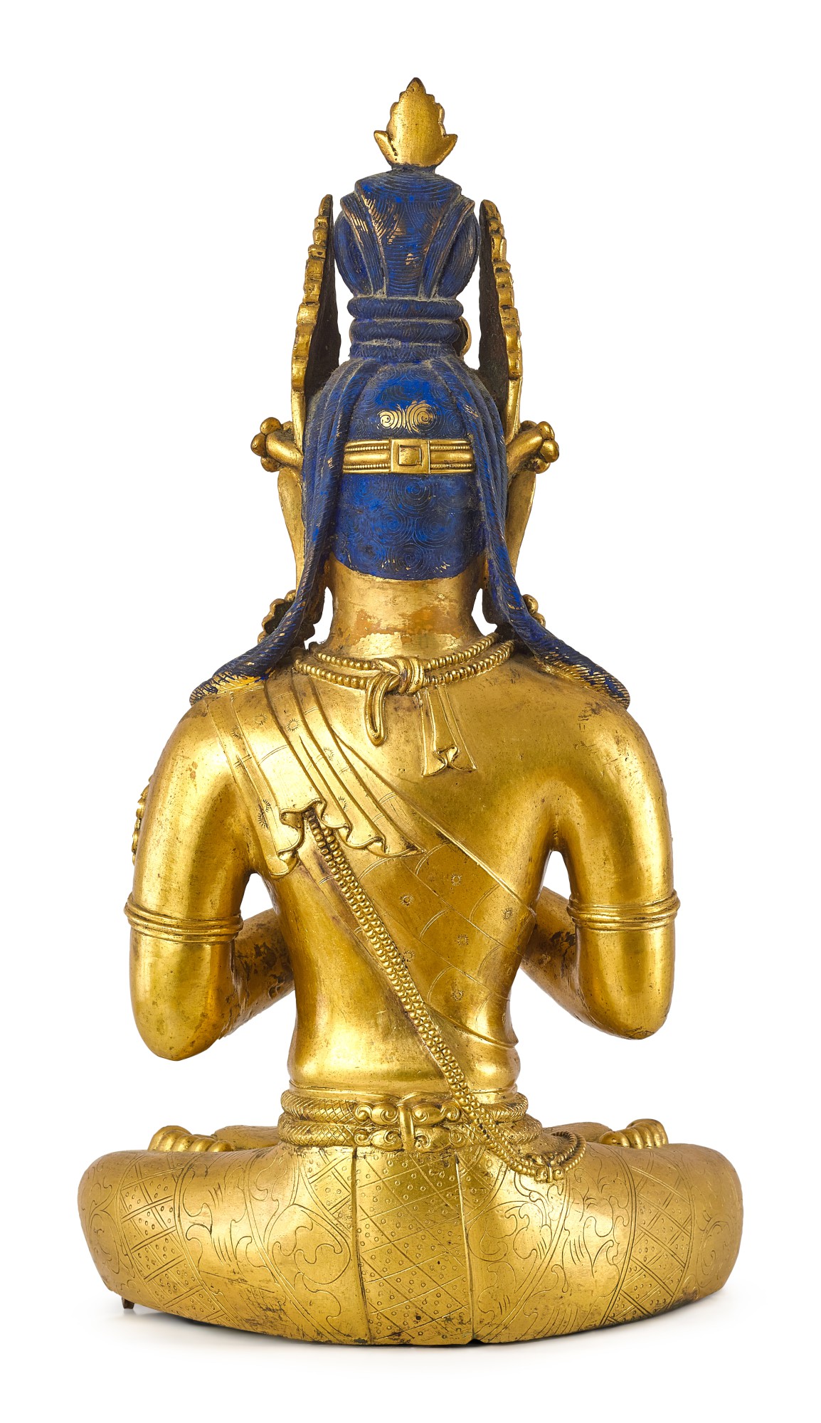 A LARGE GILT-BRONZE FIGURE OF VAIROCANA, TIBET, THE FIGURE CIRCA 1900 ...