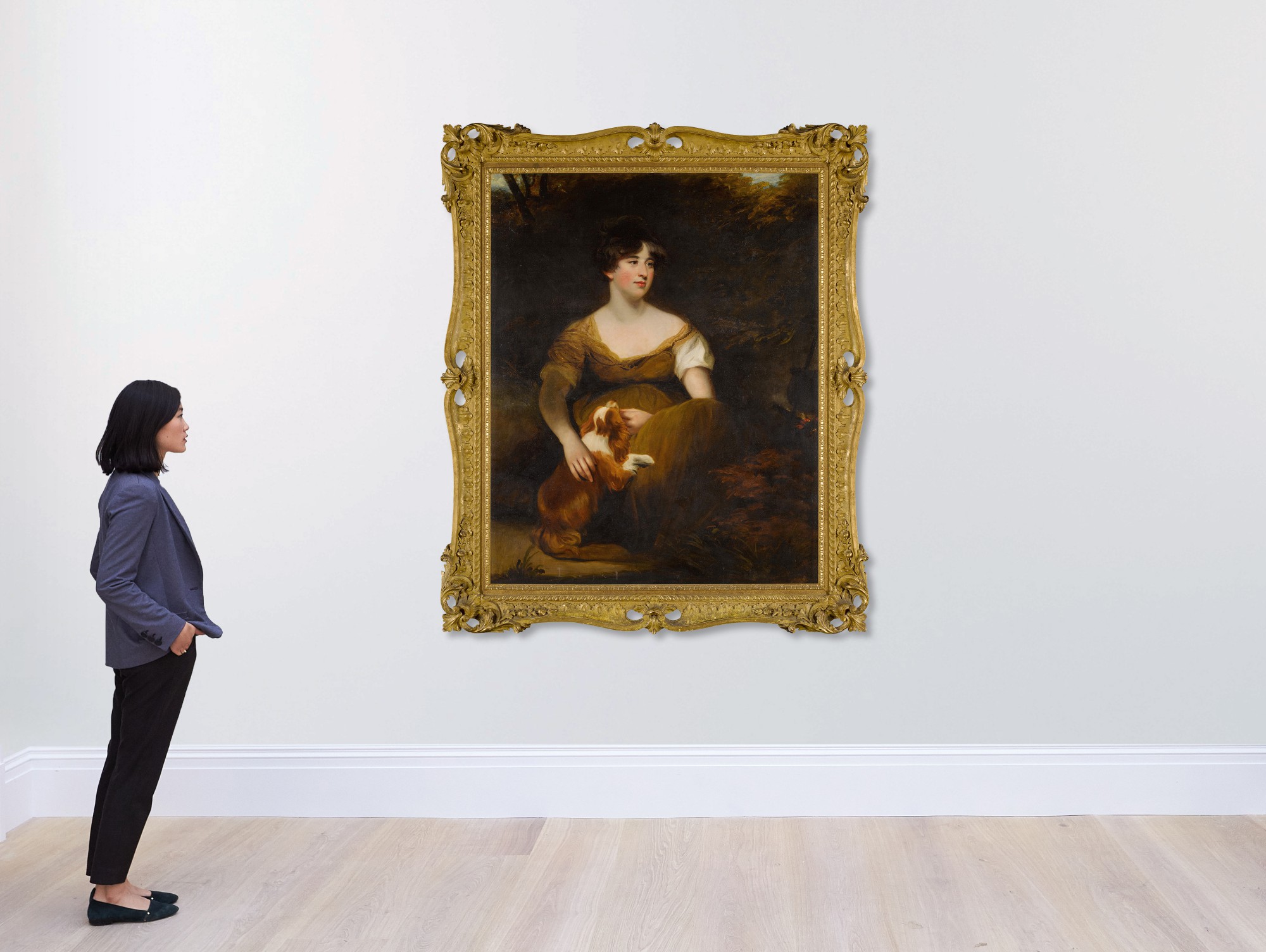 Portrait of the Hon. Miss Emma (Crewe) Cunliffe seated with her ...