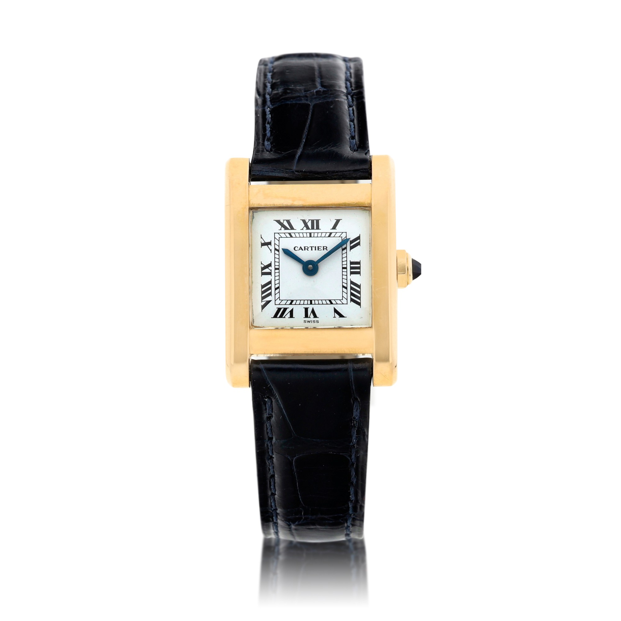 Tank, A pink gold rectangular wristwatch, Circa 1990 | Fine Watches ...