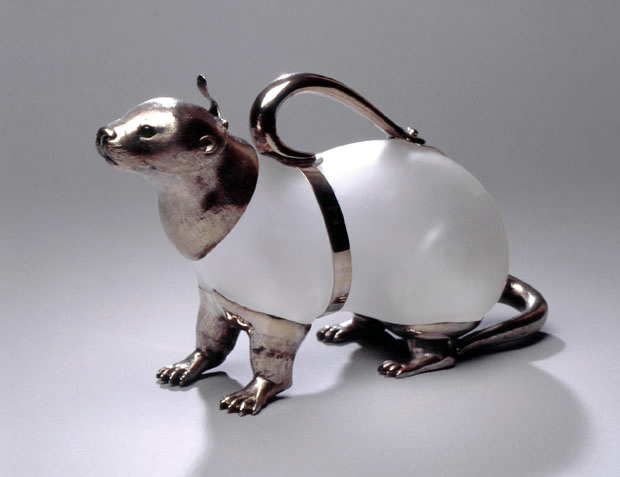 A Rare Victorian Silver-Mounted Frosted Glass "Otter" Claret Jug ...