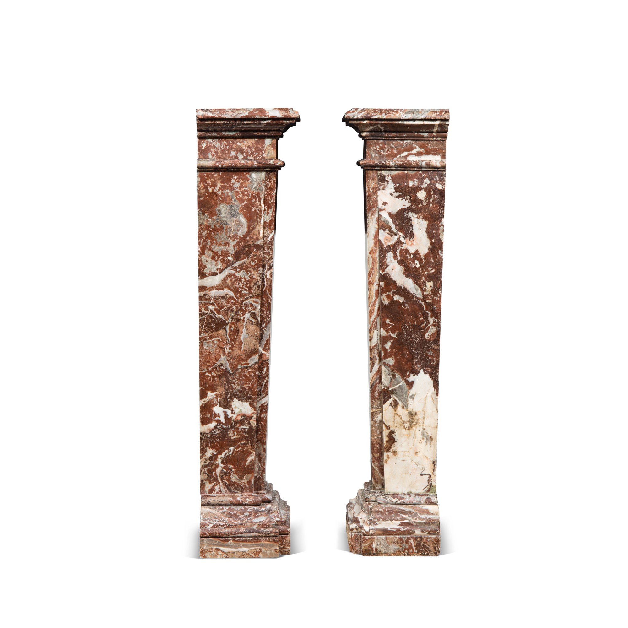A pair of Rance red marble veneered pedestals, 20th century | Hôtel ...