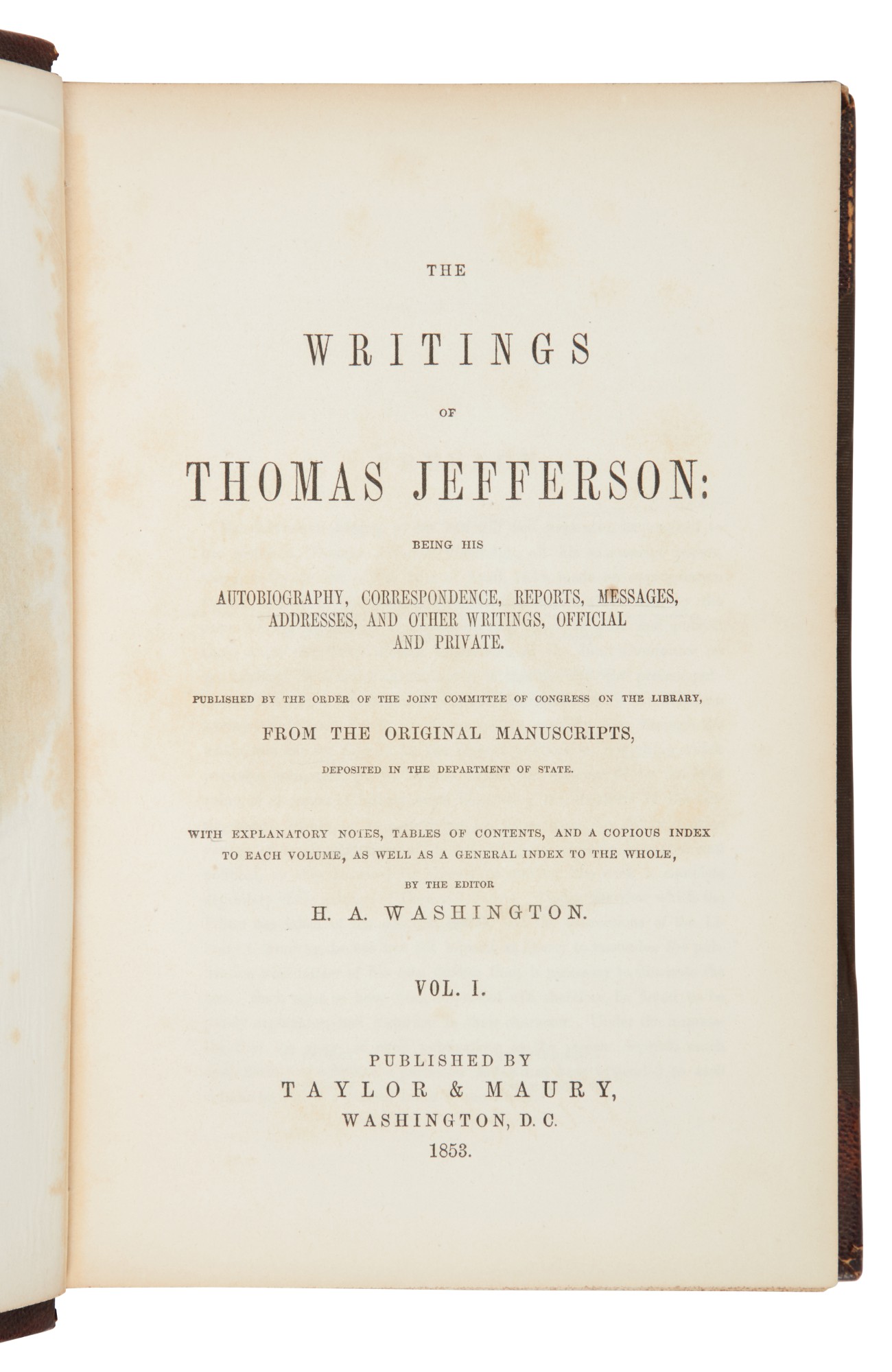 Jefferson, Thomas | The first attempt to comprehensively collect ...