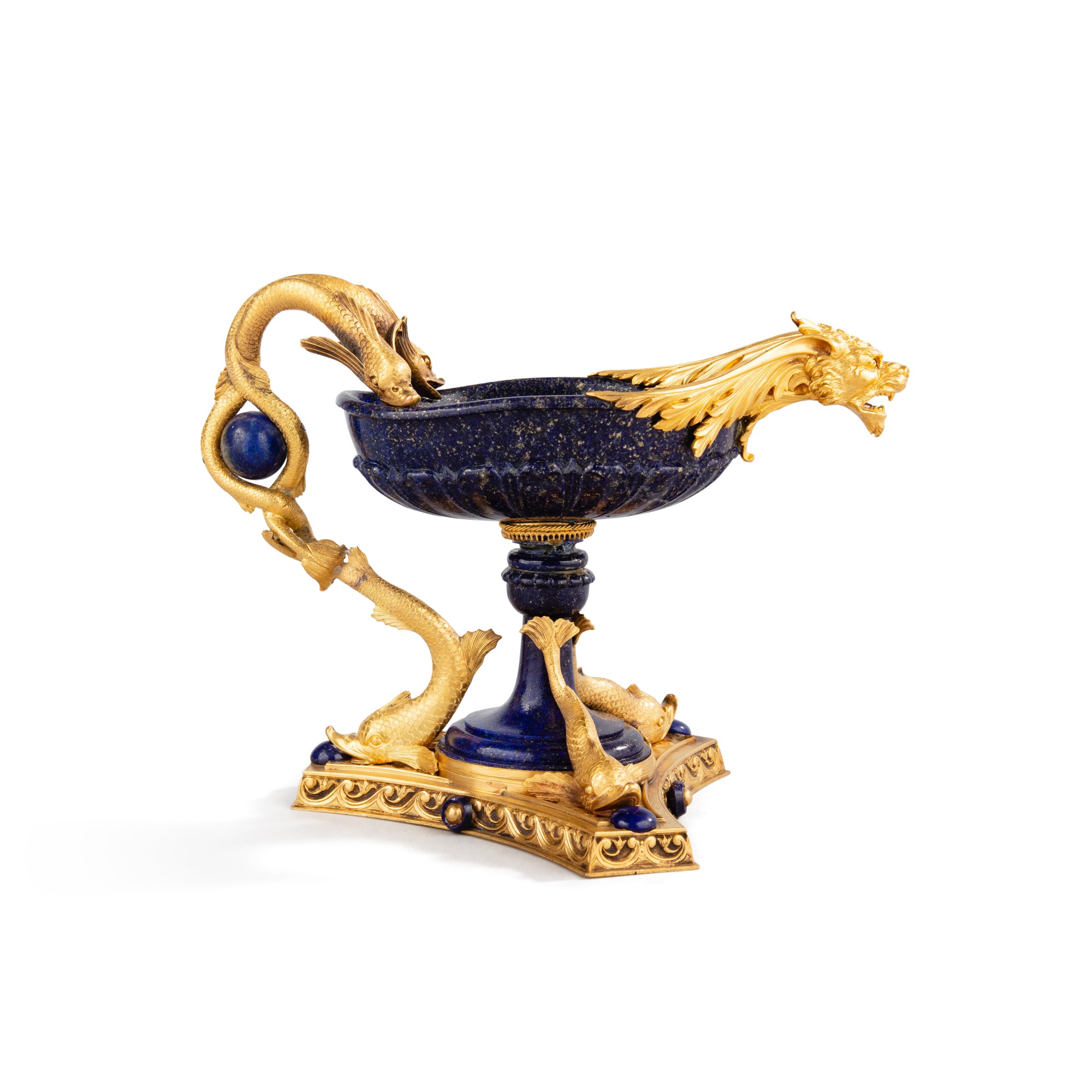 A gold-mounted lapis lazuli cup, Continental, second half of the 19th ...