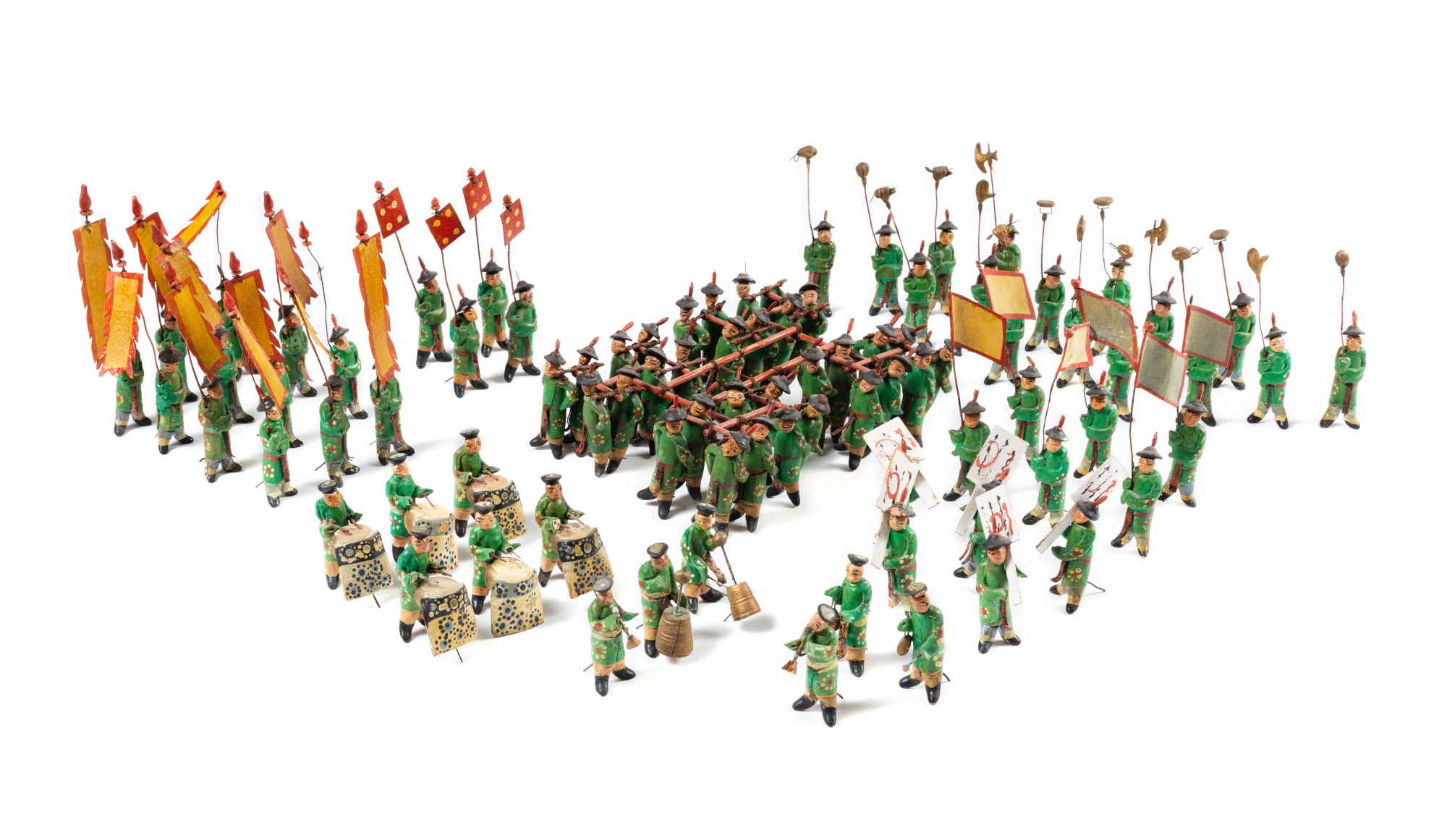 Rare set of painted toy miniature soldiers depicting an imperial ...