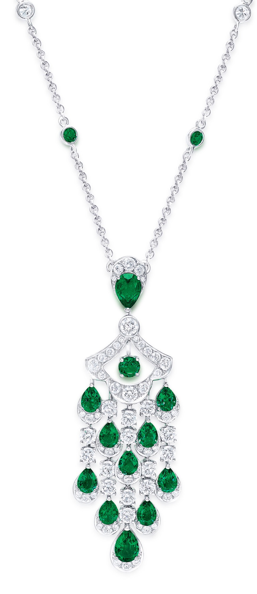 GRAFF | EMERALD AND DIAMOND 'ICON' PENDANT-NECKLACE 格拉夫 | 祖母綠配鑽石「Icon ...