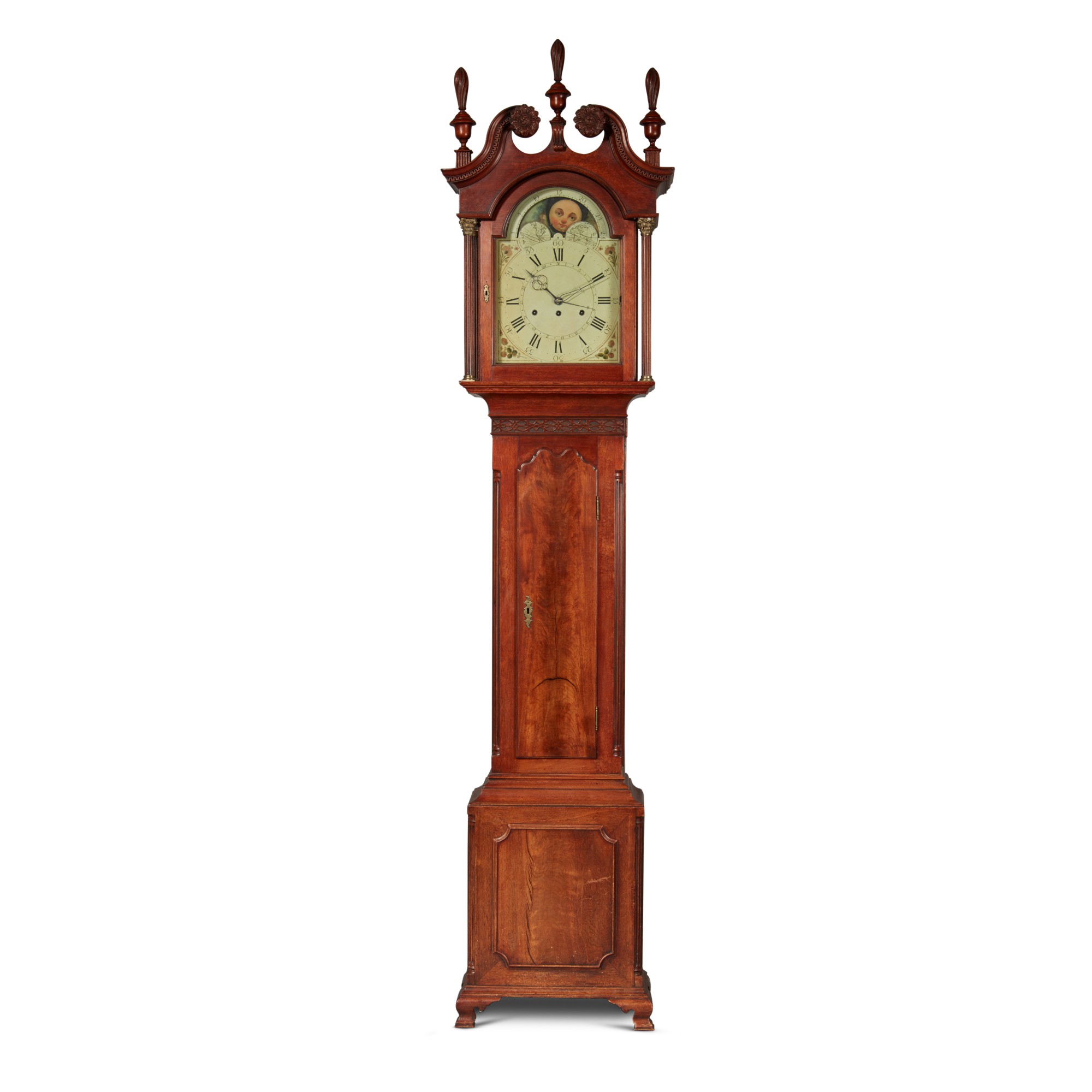 Rare Chippendale Carved Walnut Case Clock, case attributed to Adam Ault ...