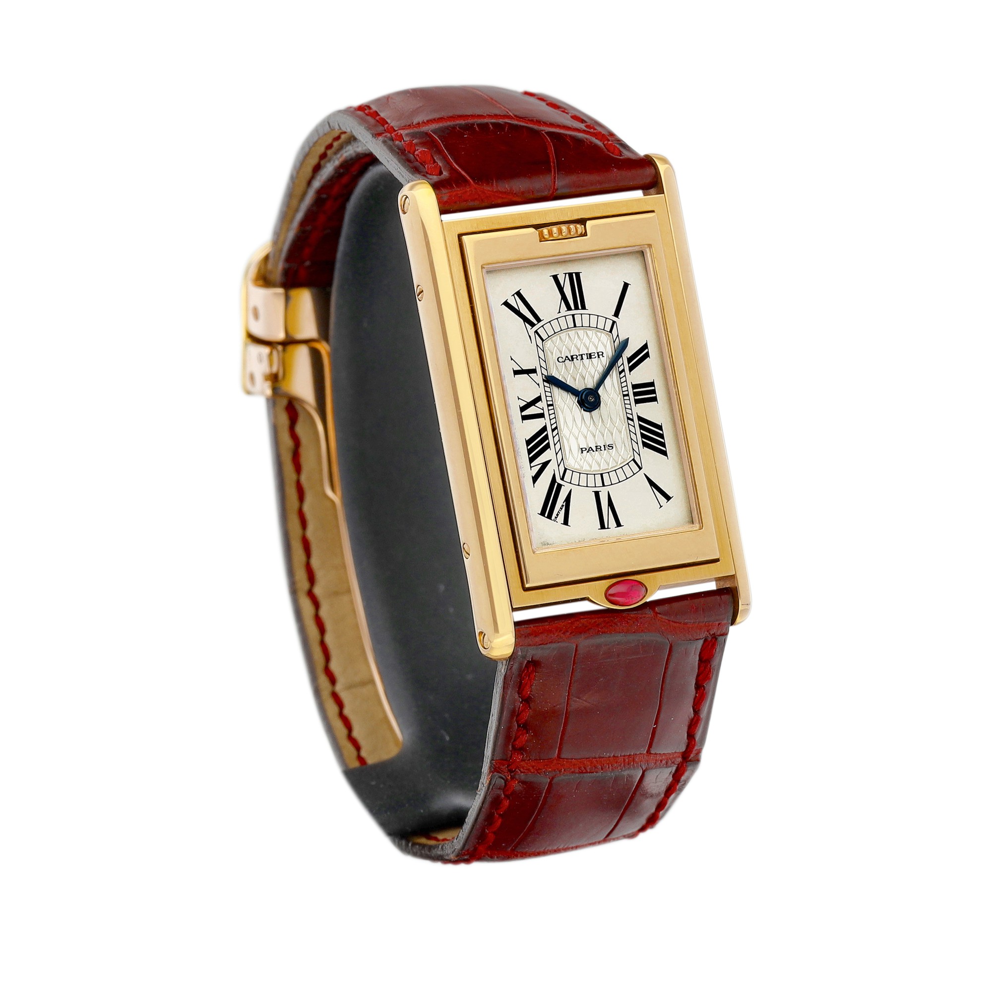Tank Basculante | A limited edition yellow gold reversible wristwatch ...