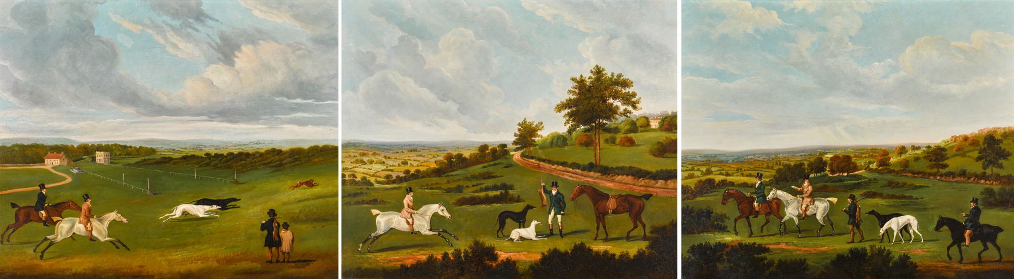 MANNER OF JOHN NOST SARTORIUS | A SET OF THREE PAINTINGS: 'THE CHASE ...