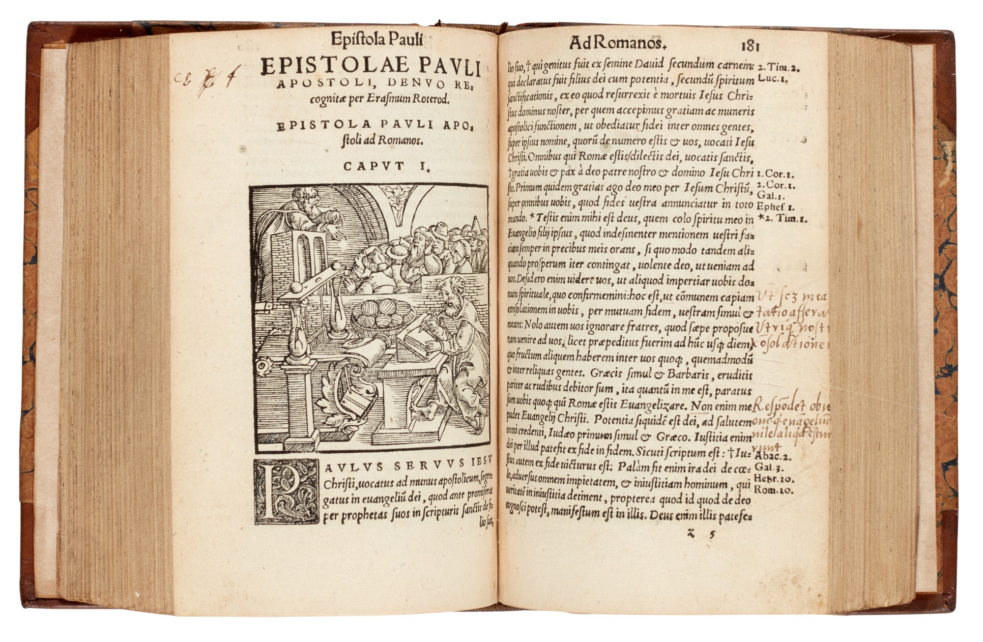 Bible, edited by Erasmus, Zurich, 1547, later half leather ...