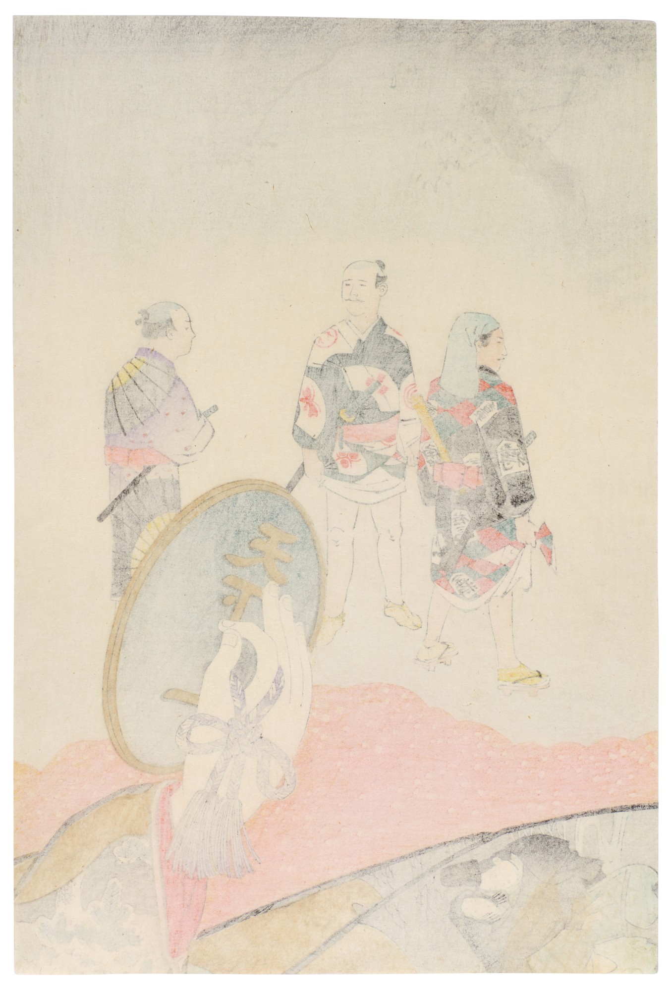 Kobayashi Kiyochika (1847-1915) Two woodblock print triptychs, Meiji ...