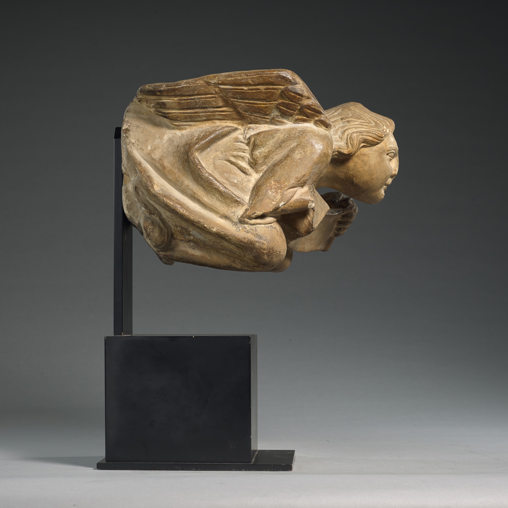 WORKSHOP OF THE MASTER OF ANGLESOLA (ACTIVE FIRST HALF 14TH CENTURY) | SCROLL-BEARING ANGEL IN ...