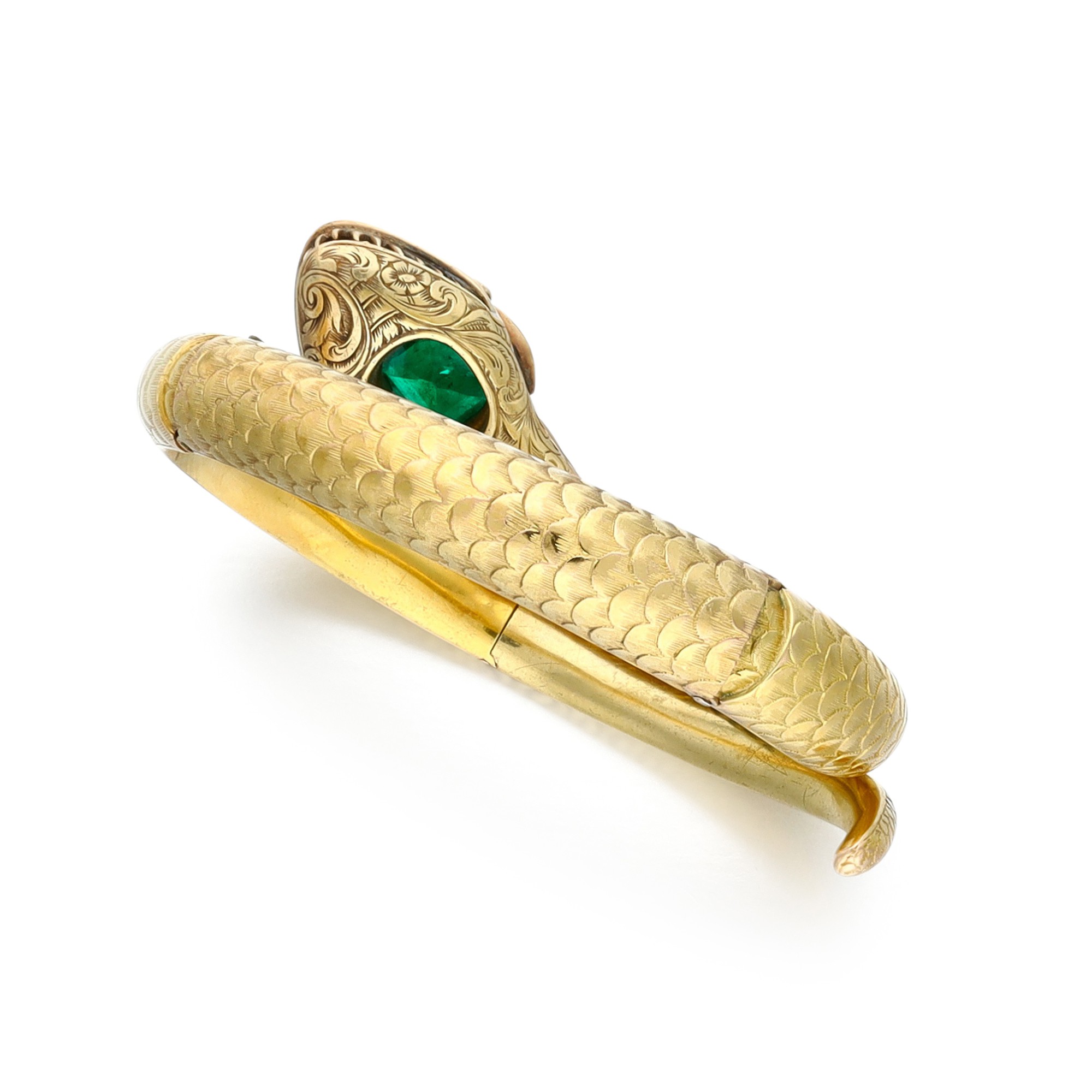 Emerald, garnet and diamond bangle, 1860s | Fine Jewels | | Sotheby's