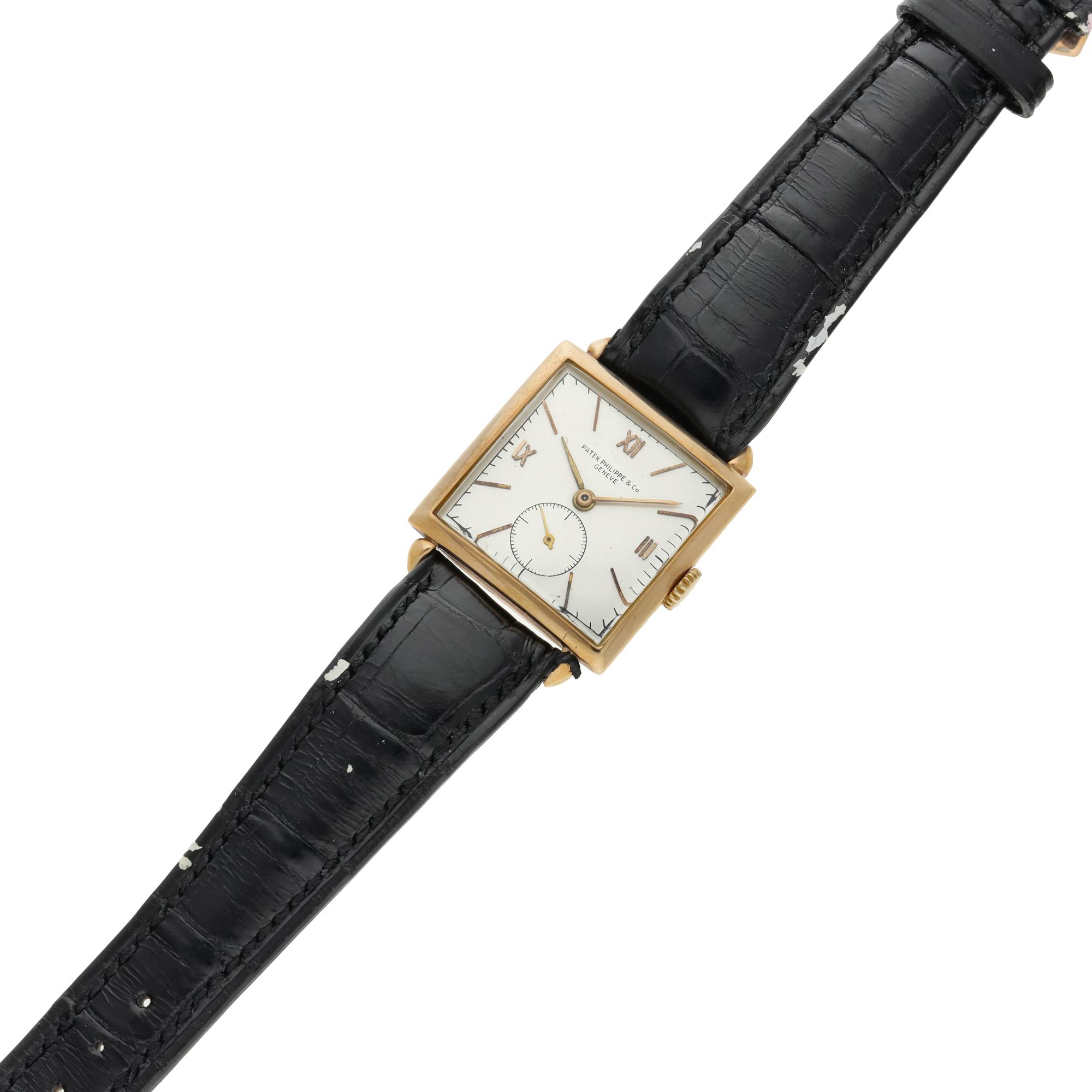 A pink gold square shaped watch, Circa 1940 | Fine Watches | 2021 ...